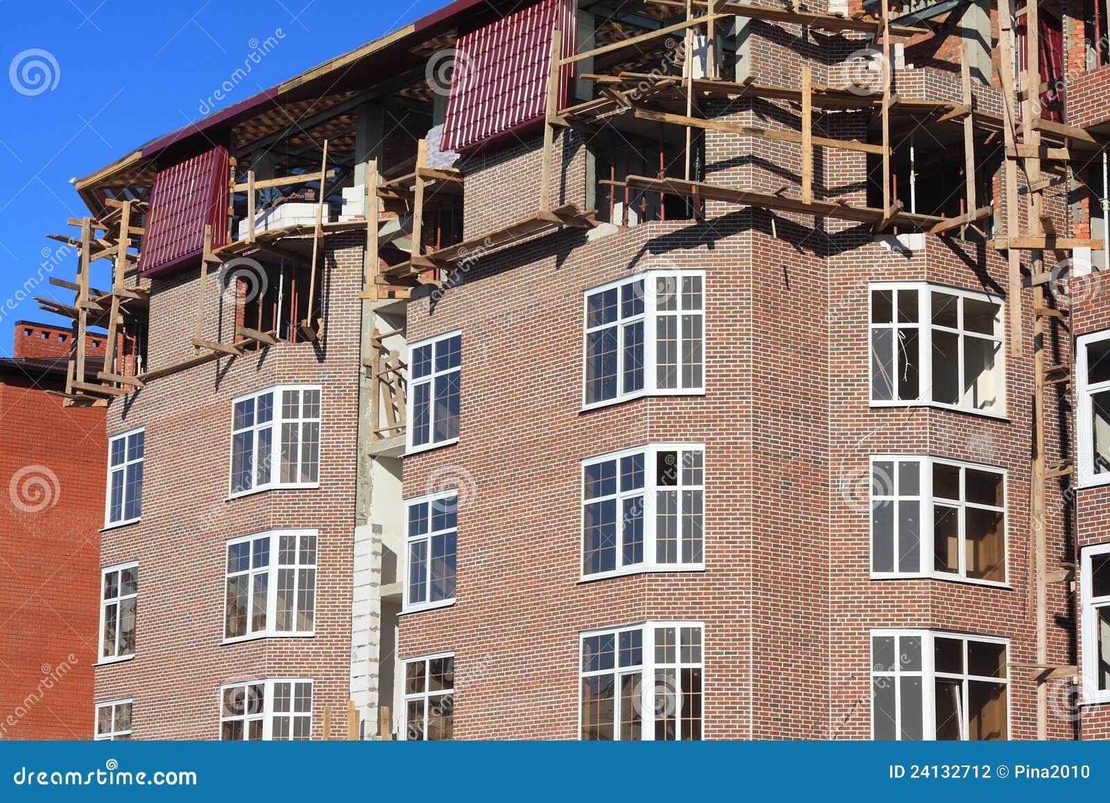 Construction of Multi-storied Brick Houses Stock Photo - Image of ...