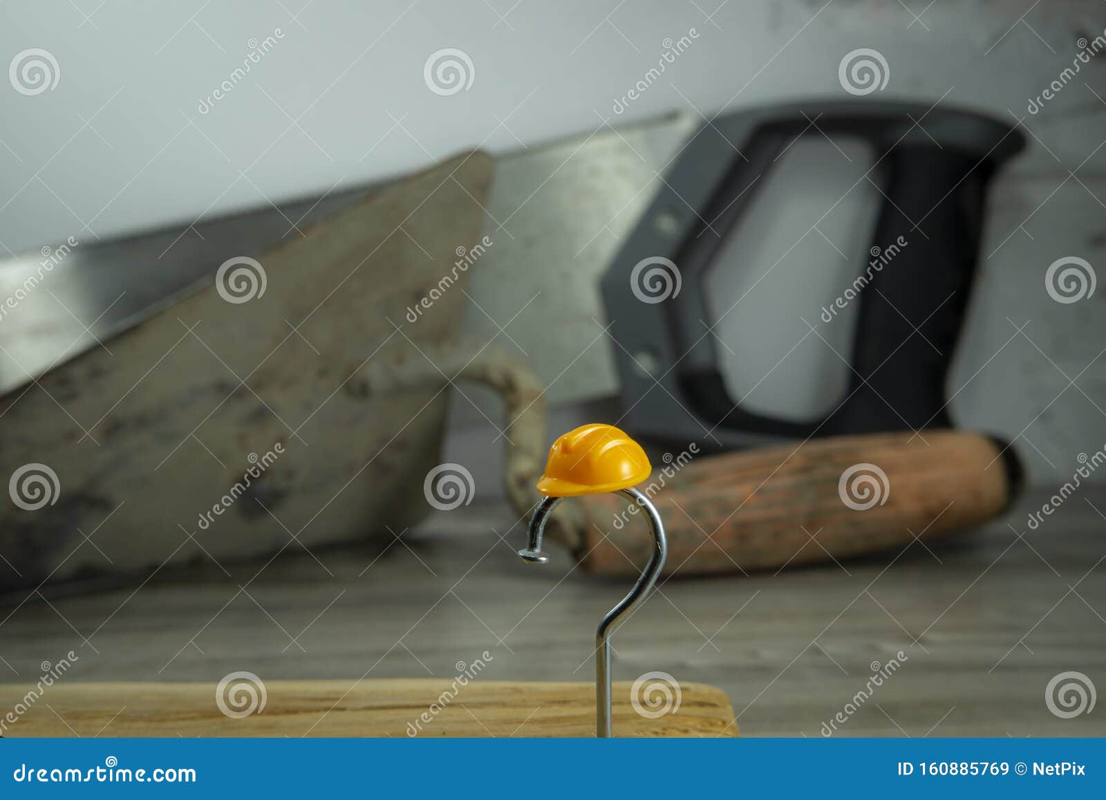 Carpentry Nail Shaped As Question Mark and Helmet Stock Image - Image ...