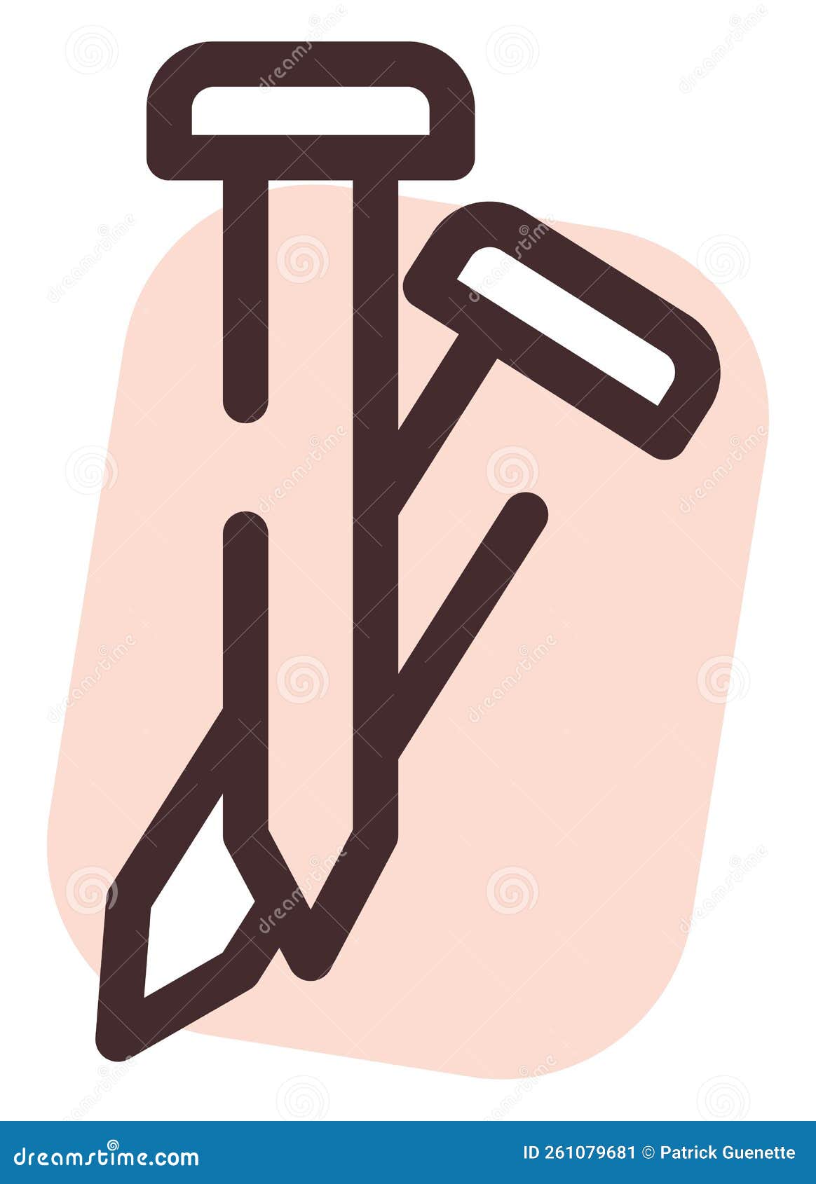 Construction nails, icon stock vector. Illustration of nail - 261079681