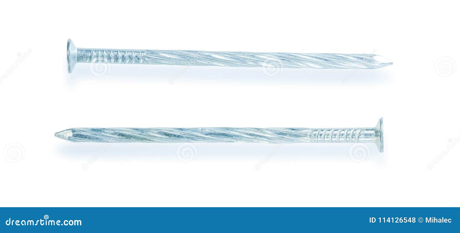 Construction Nails Isolated on White Top View Stock Photo - Image of ...