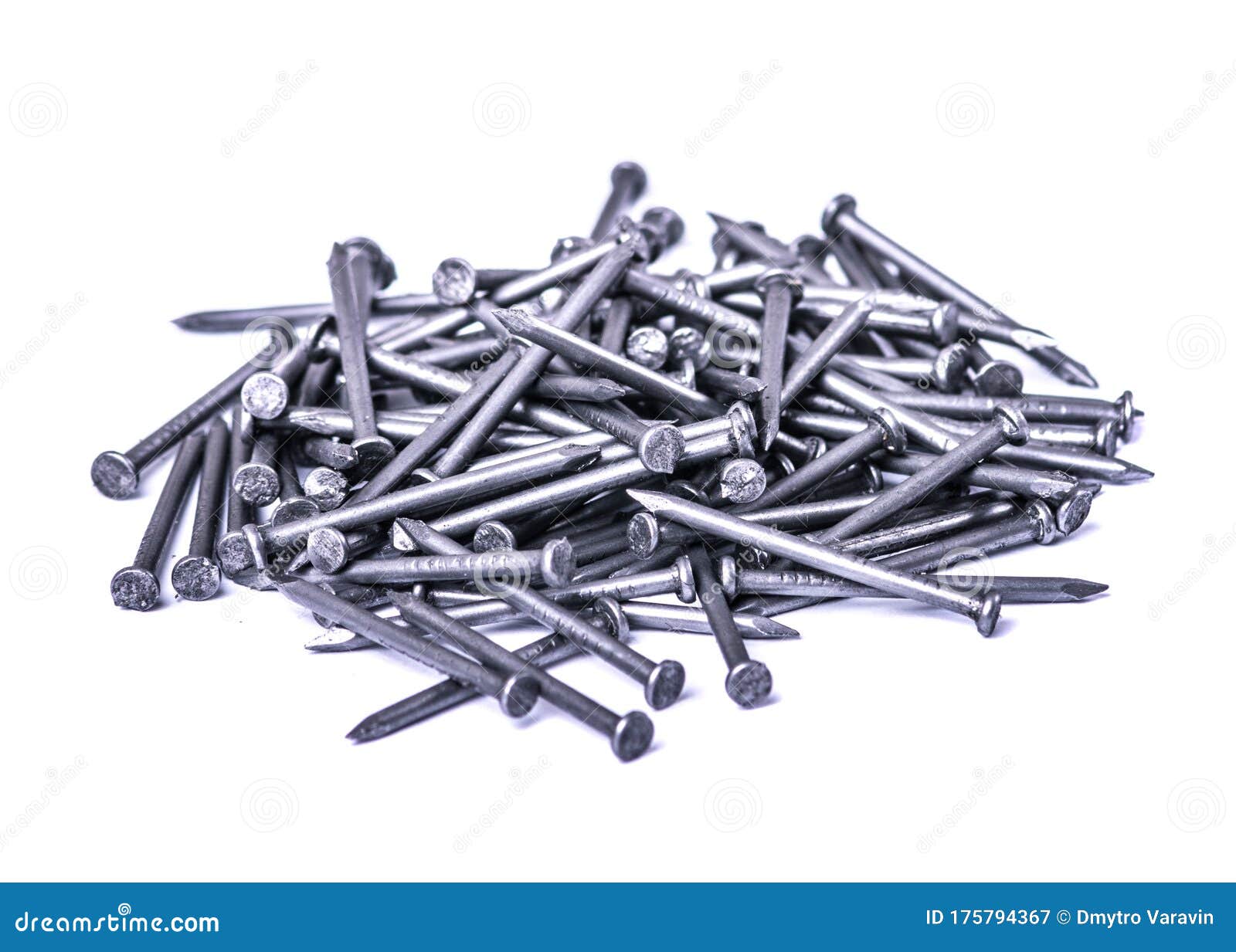 Construction Nails on a White Background Stock Image - Image of nails ...