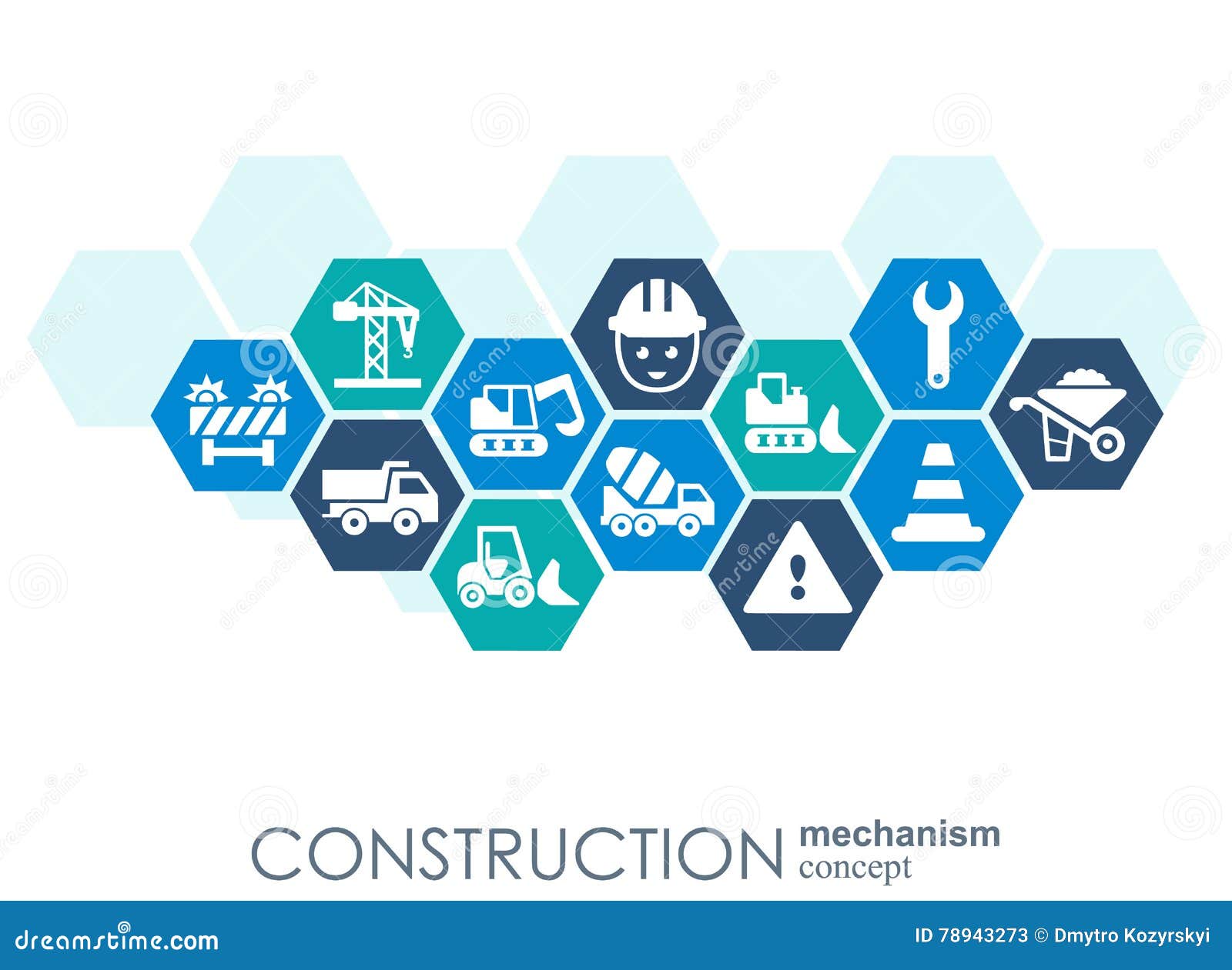 Construction Network. Hexagon Abstract Background with Lines, Polygons ...