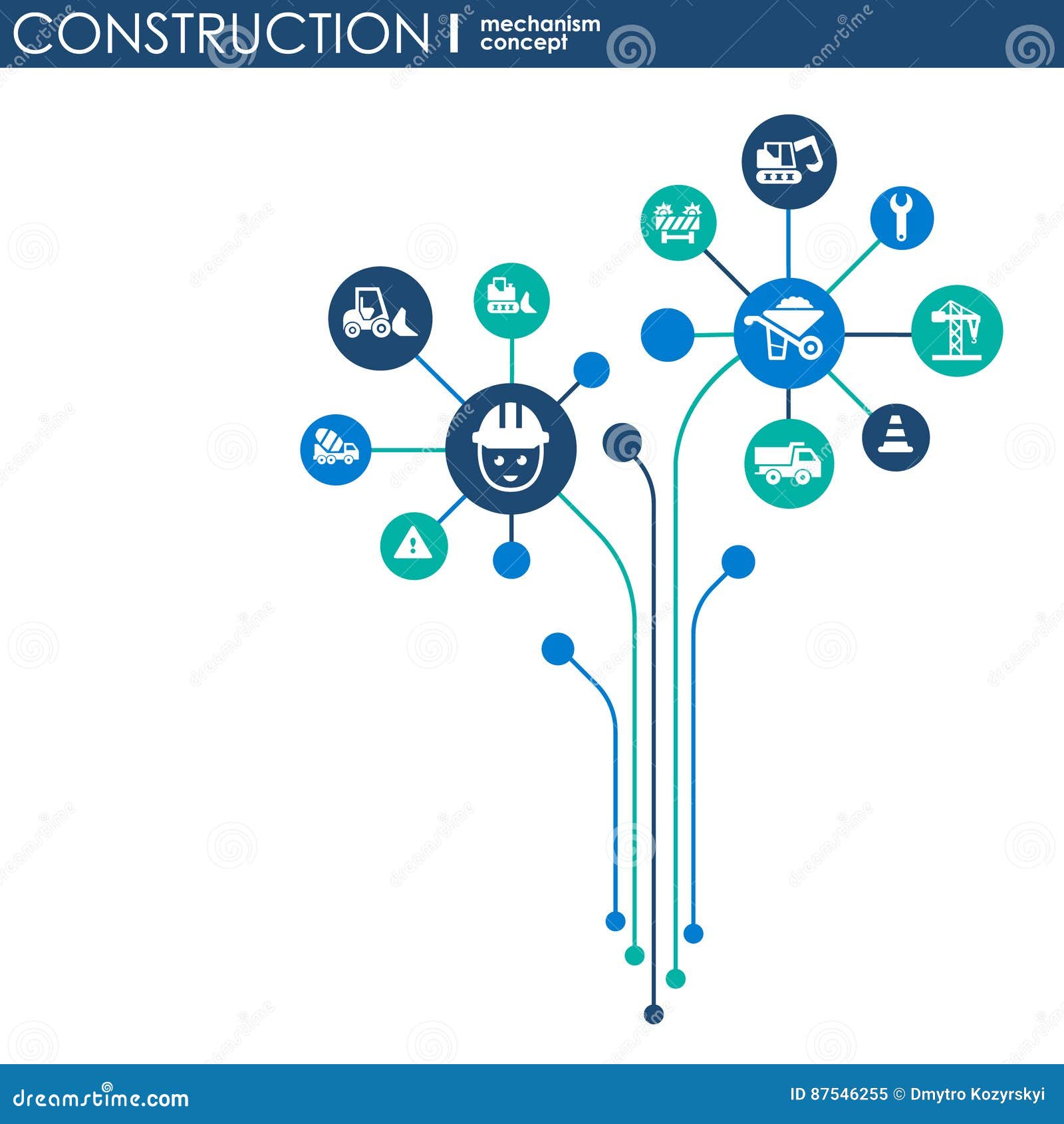 Construction Network. Hexagon Abstract Background with Lines, Polygons ...
