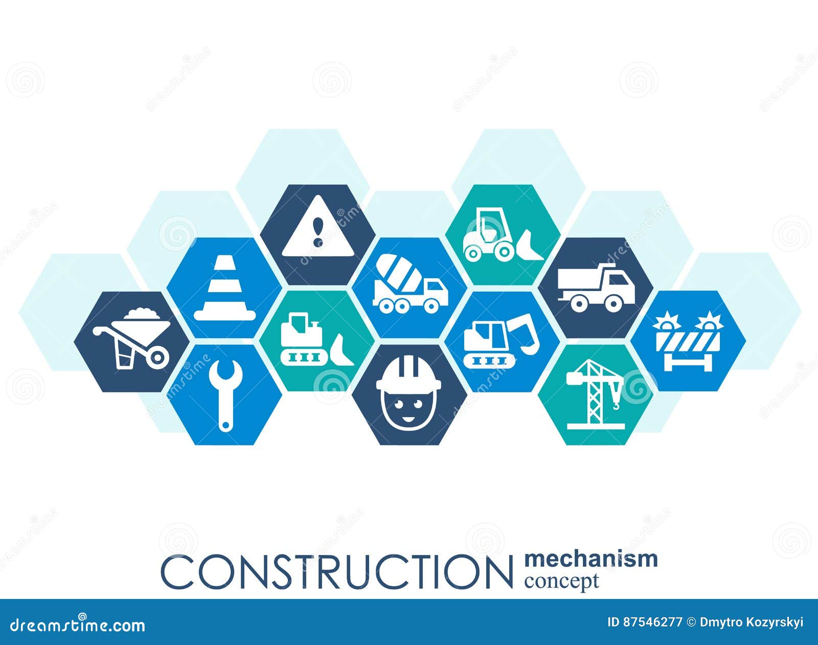 Construction Network. Hexagon Abstract Background With Lines, Polygons ...