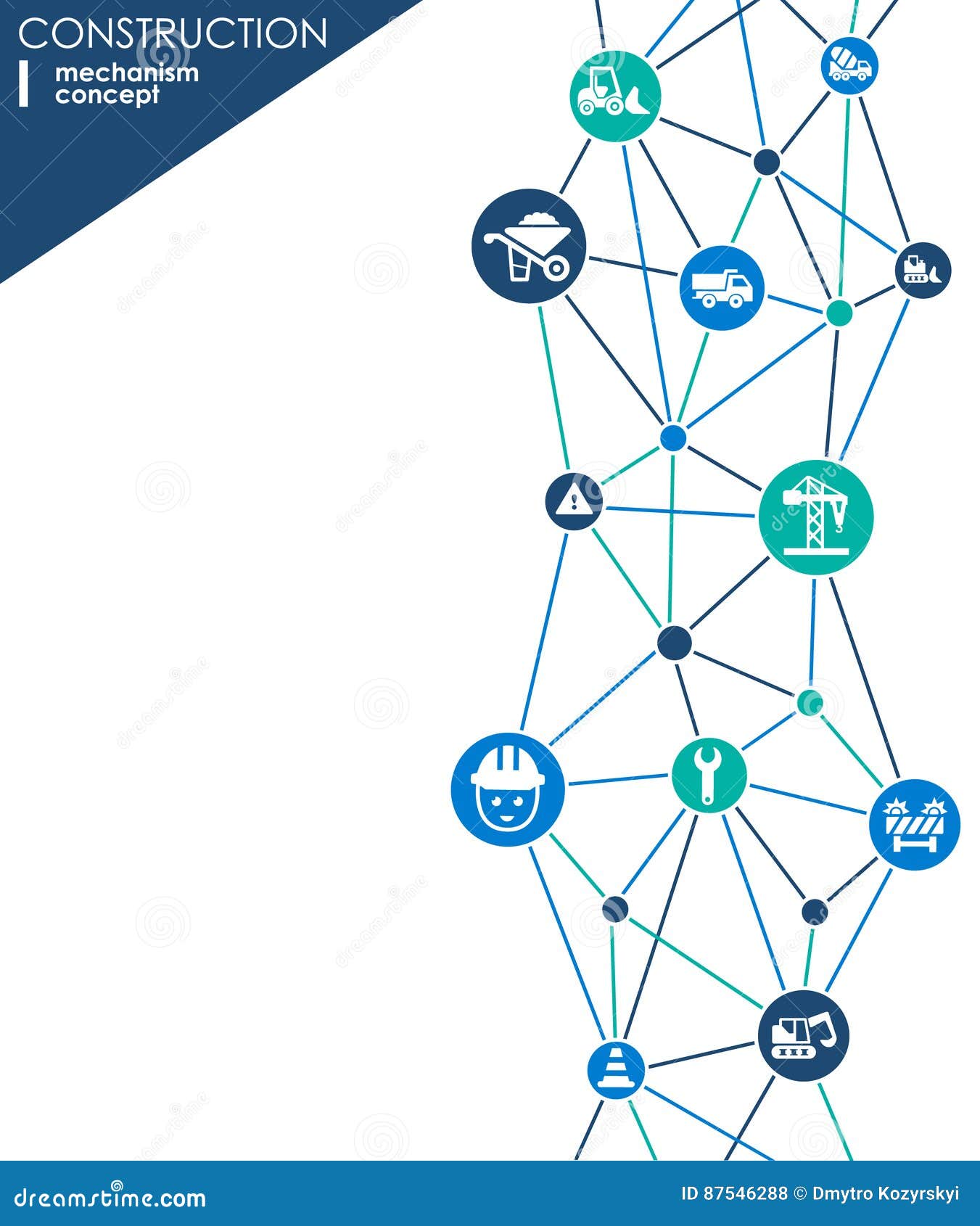 Construction Network. Hexagon Abstract Background with Lines, Polygons ...