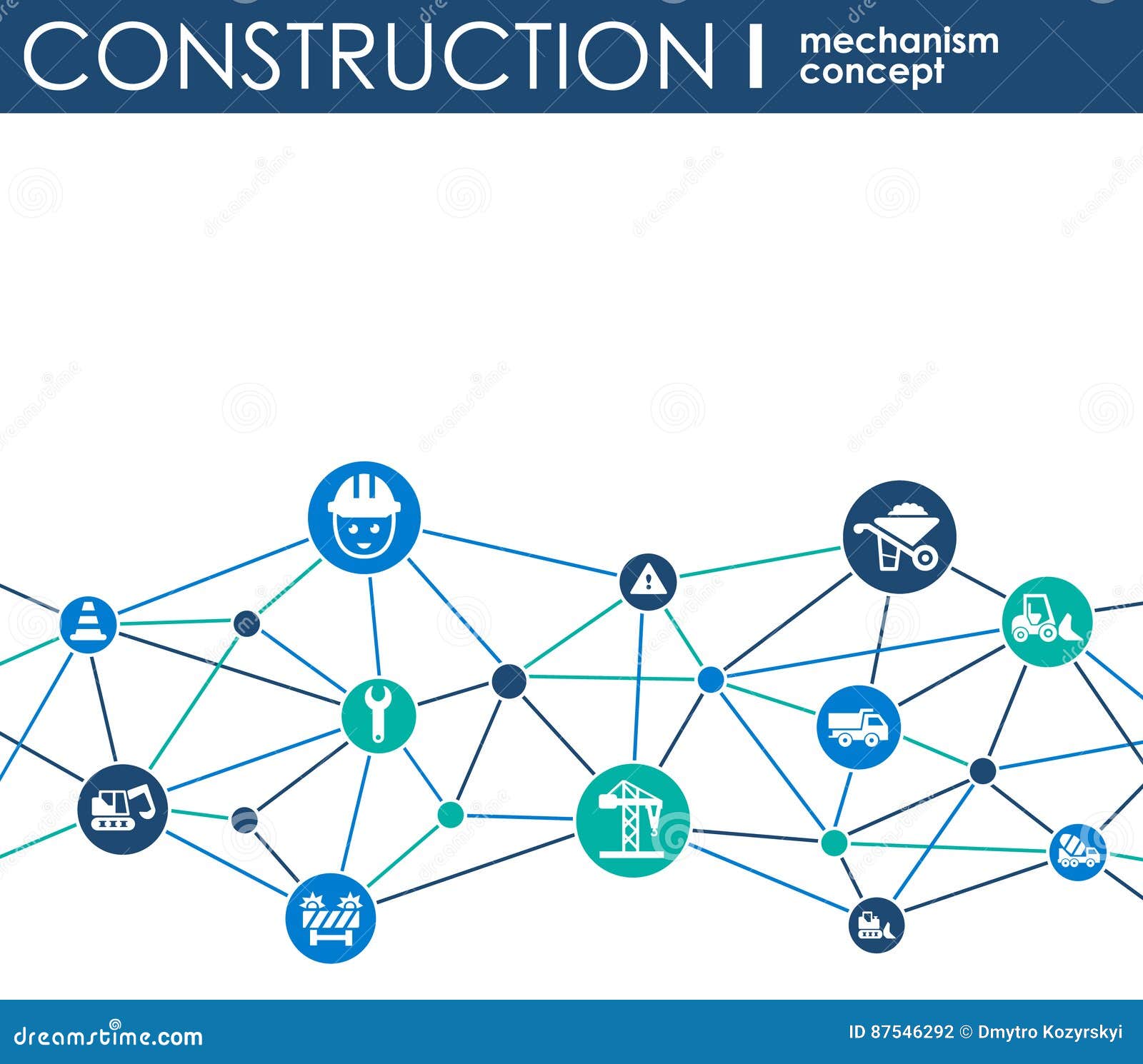Construction Network. Hexagon Abstract Background with Lines, Polygons ...