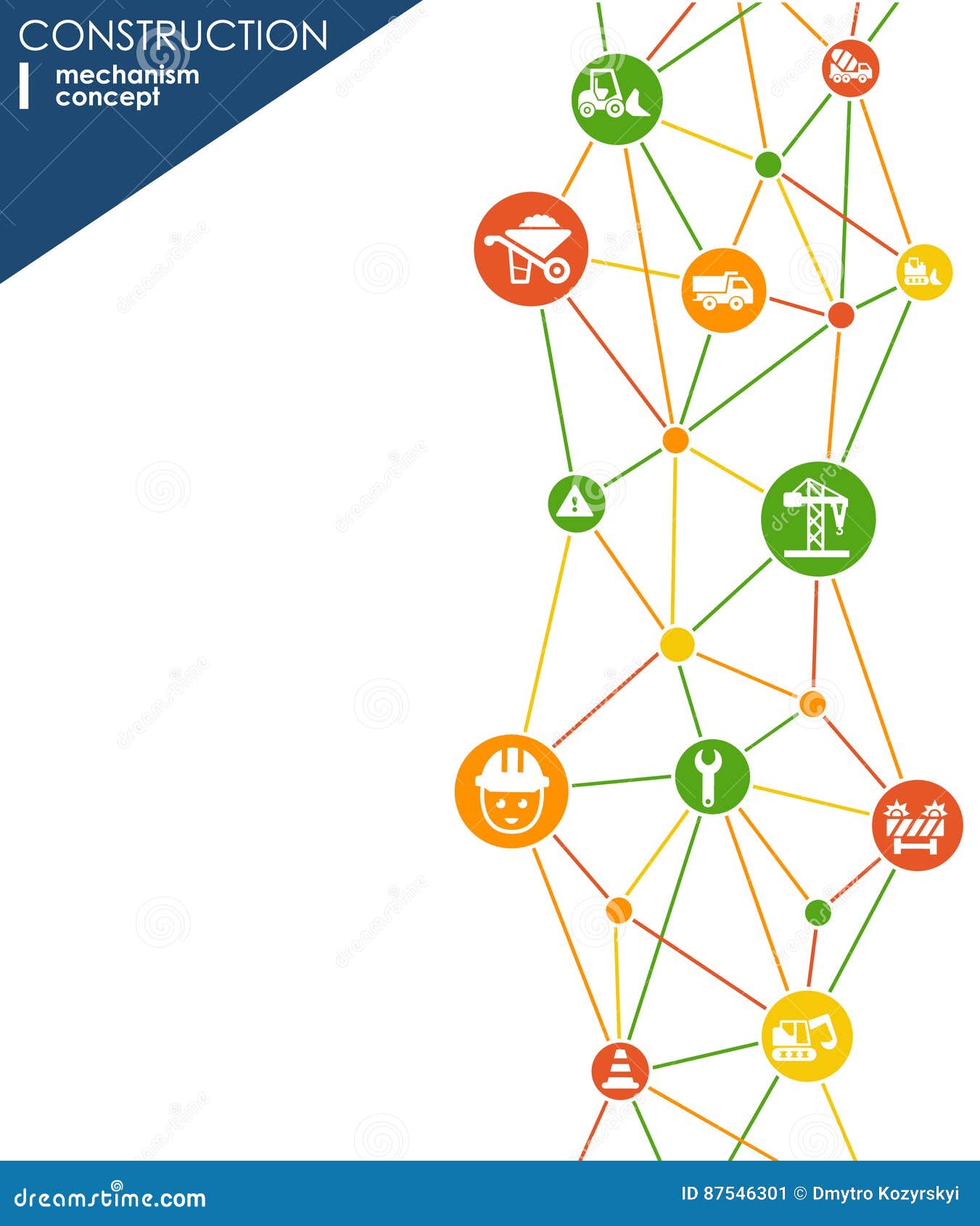 Construction Network. Hexagon Abstract Background with Lines, Polygons ...