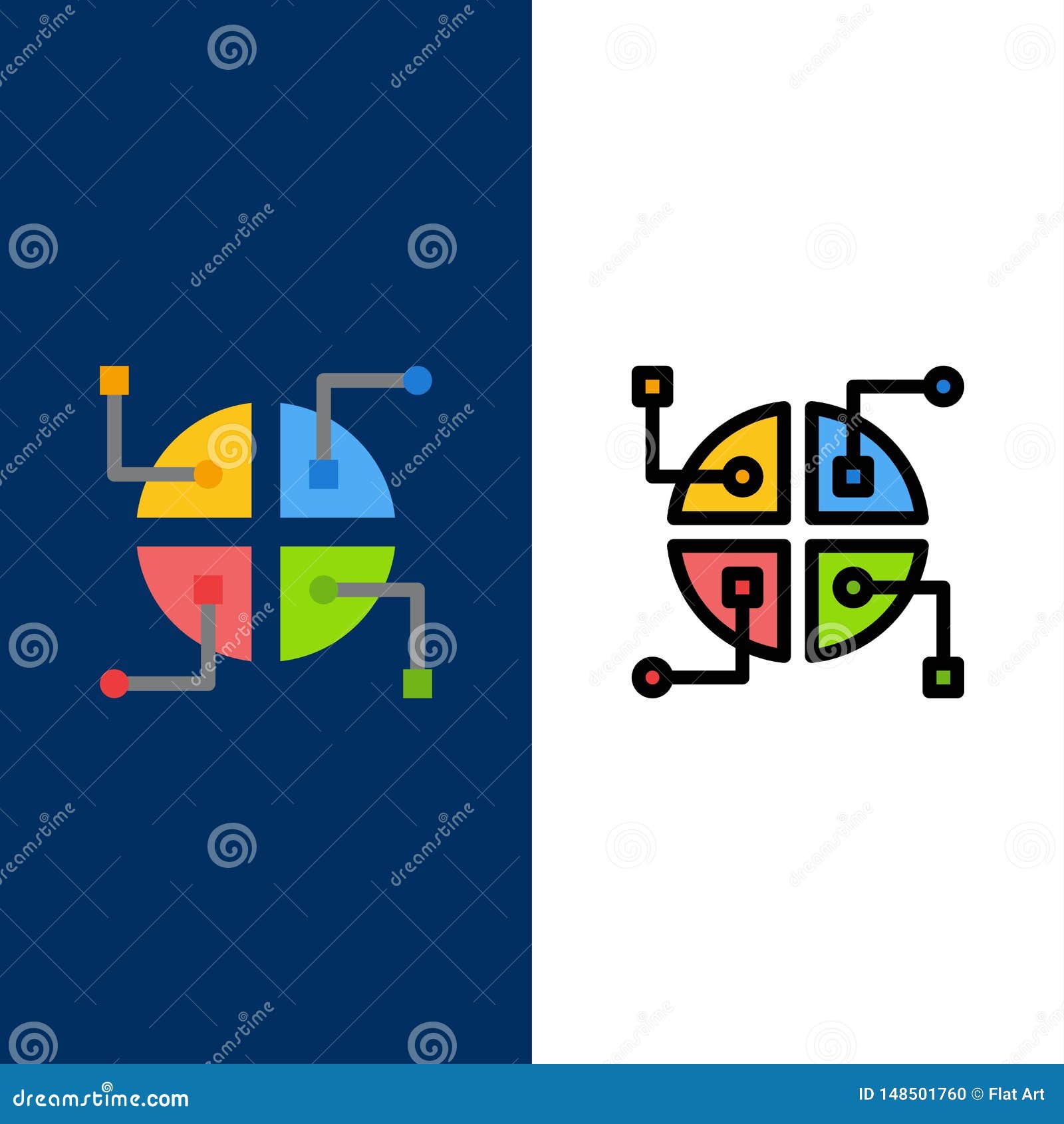 Construction, Network, Map Icons. Flat and Line Filled Icon Set Vector ...