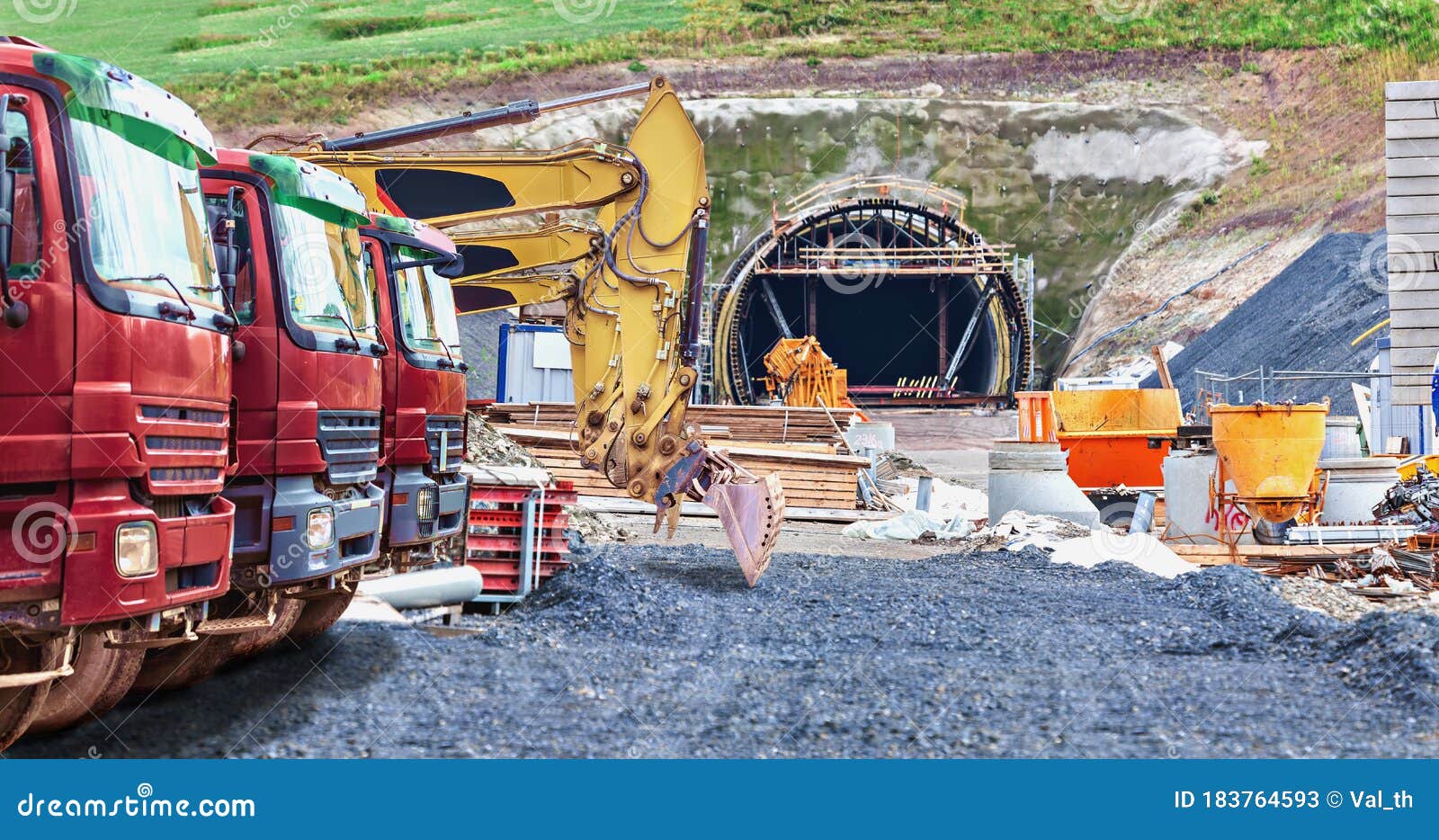 Motorway construction stock image. Image of equipment - 183764593