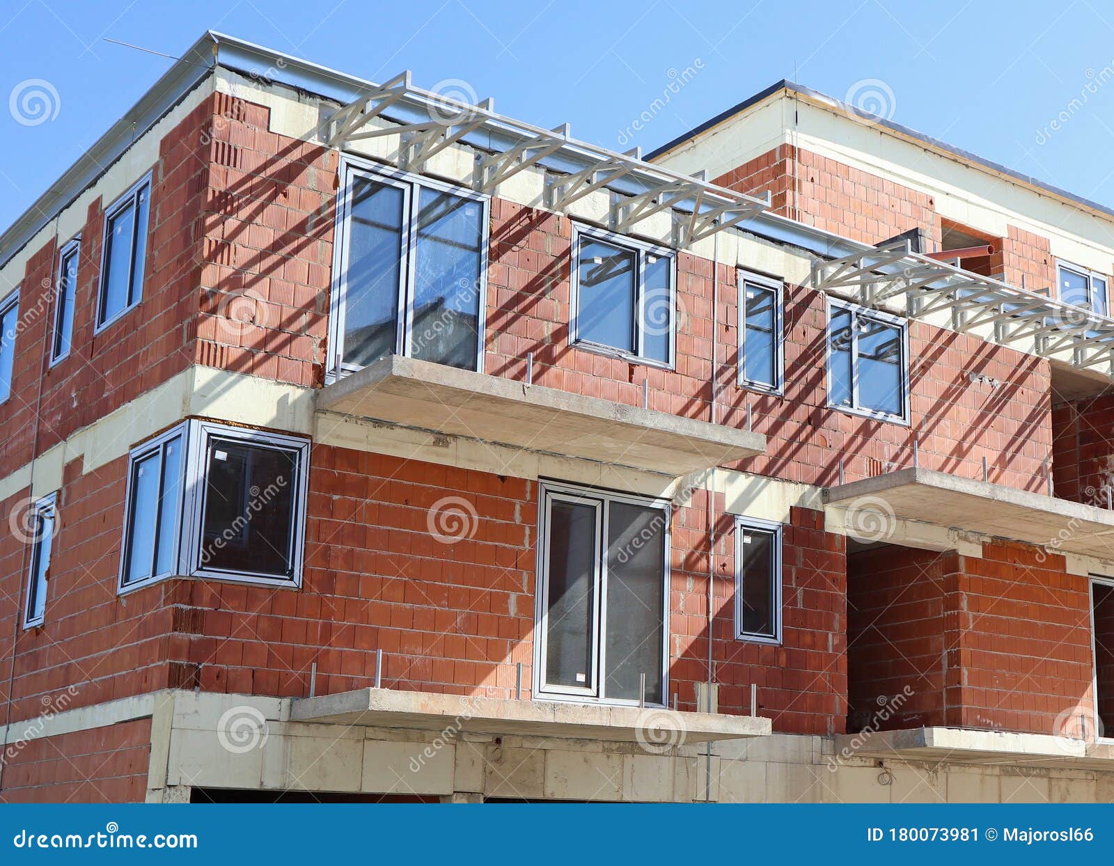 Construction of a New Apartment Building Stock Image - Image of ...