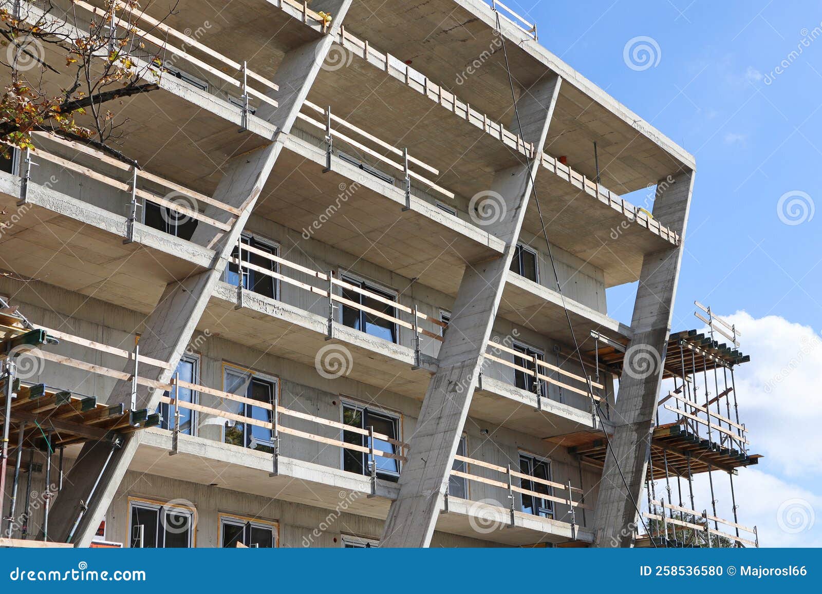 Construction of a New Apartment Building Stock Photo - Image of ...