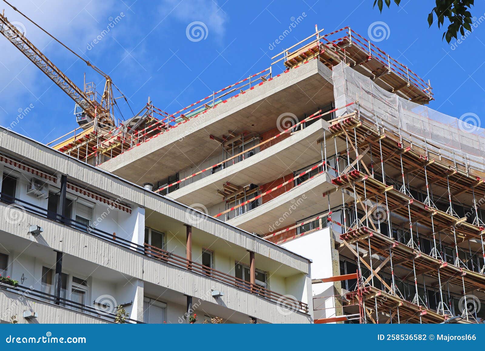 Construction of a New Apartment Building Stock Photo - Image of site ...