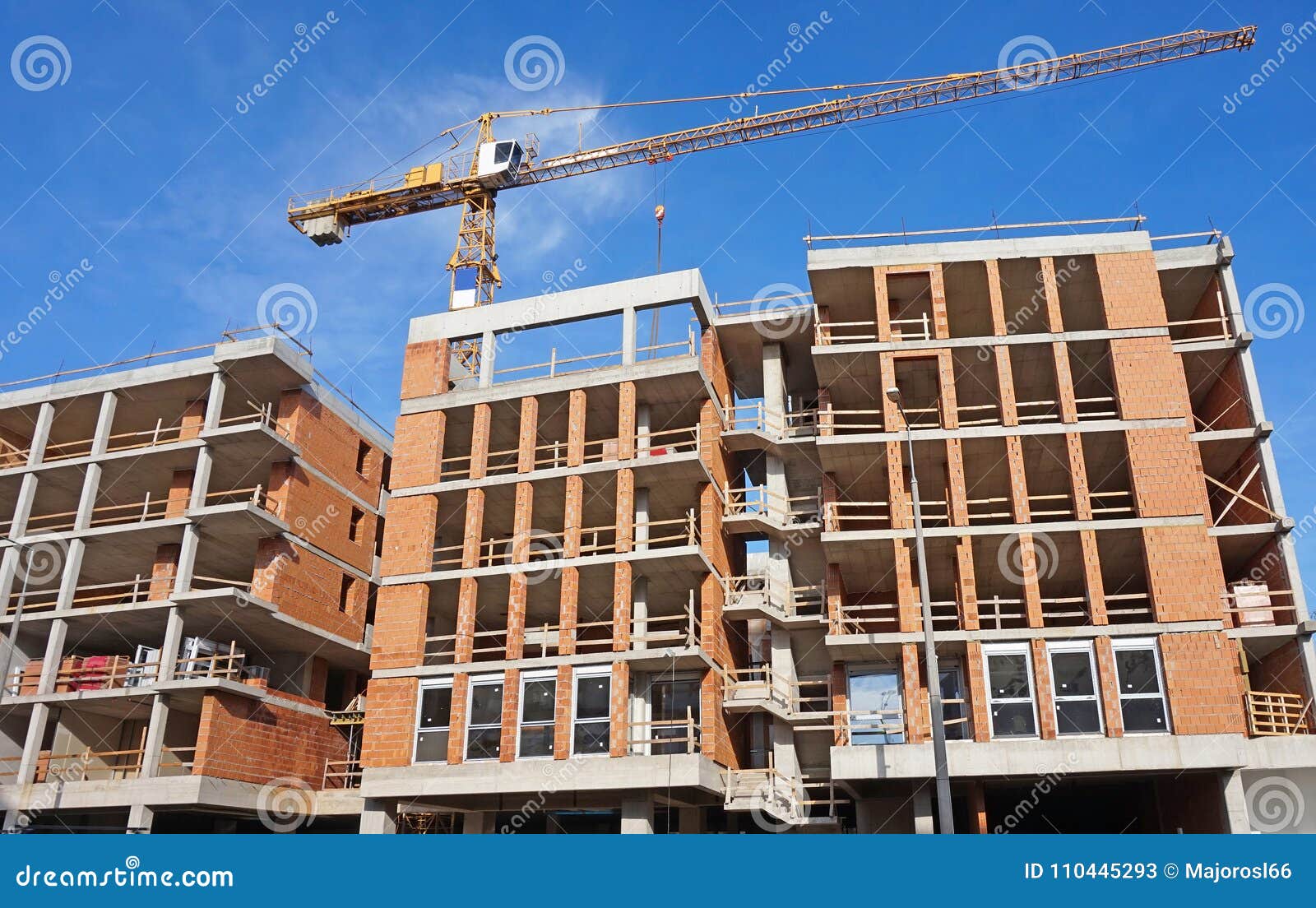 Construction of a New Apartment Building Stock Image - Image of ...