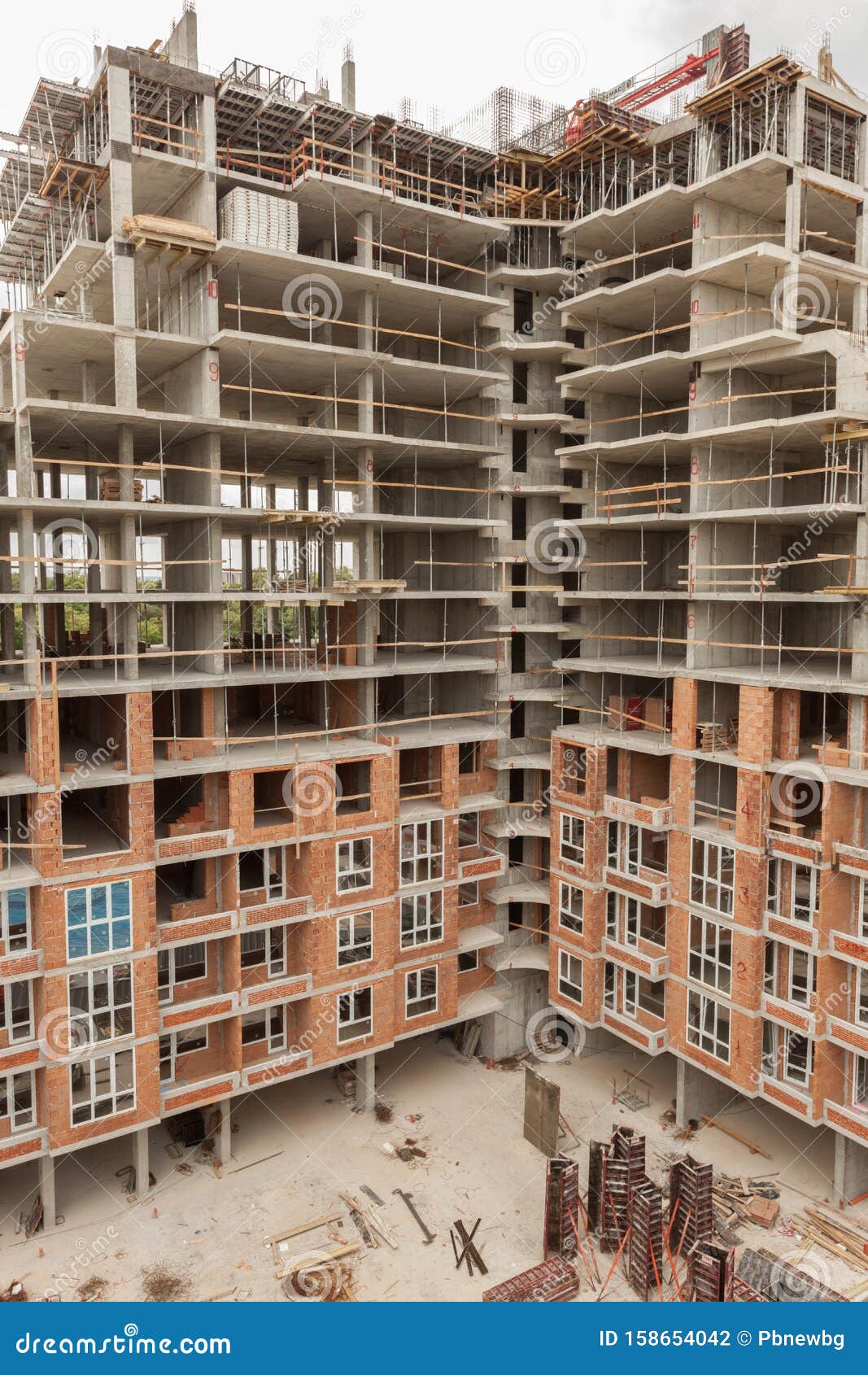 Construction Site of an Apartment Building Stock Photo - Image of ...