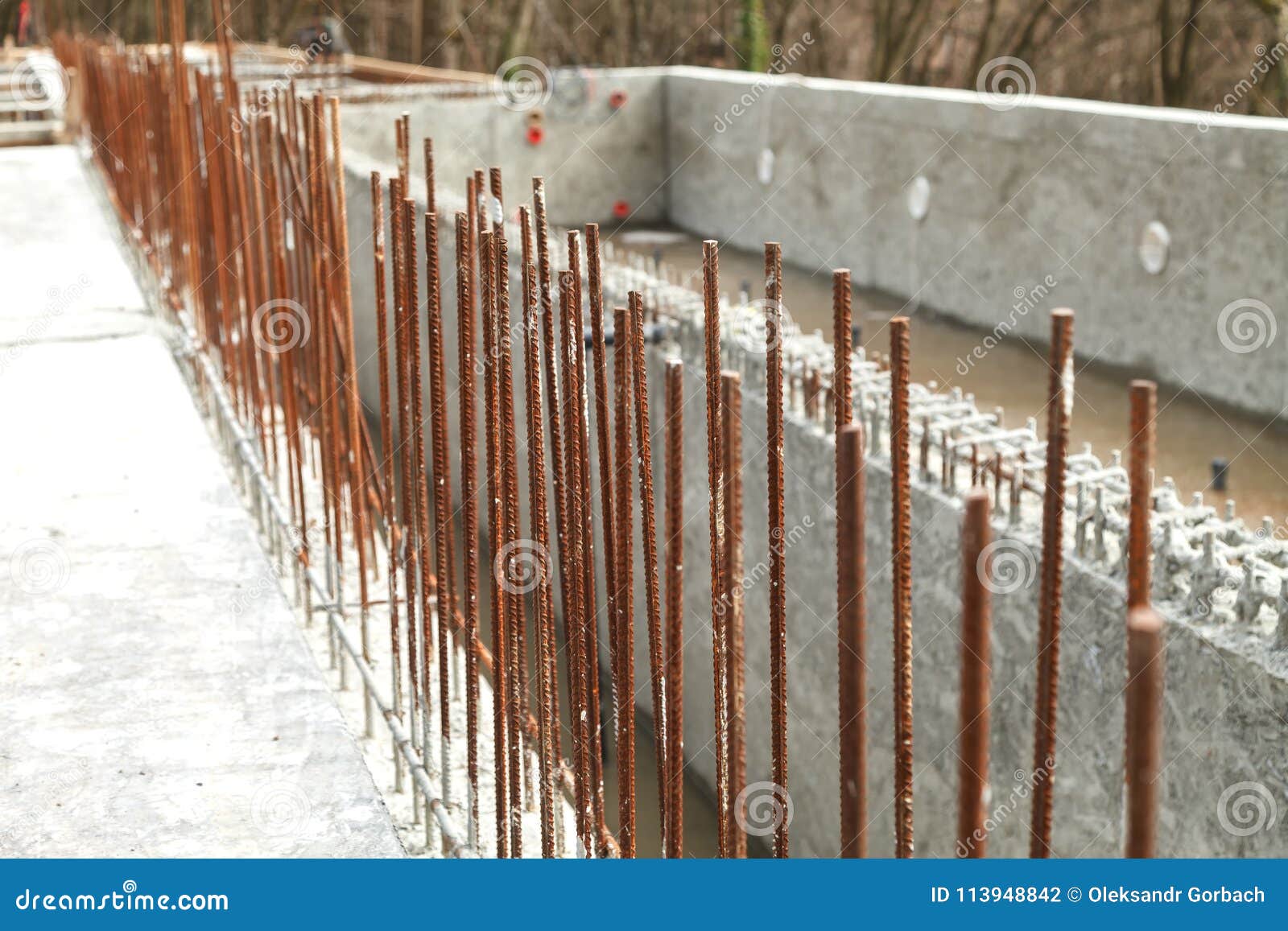 Construction of a New Building, Binding of Reinforcement Stock Photo ...