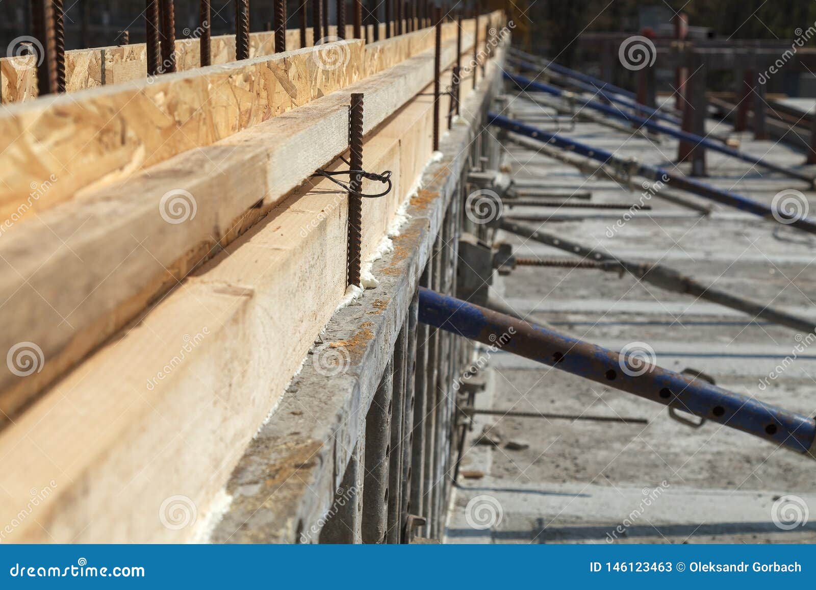 Construction of a New Building, Binding of Reinforcement Stock Image ...