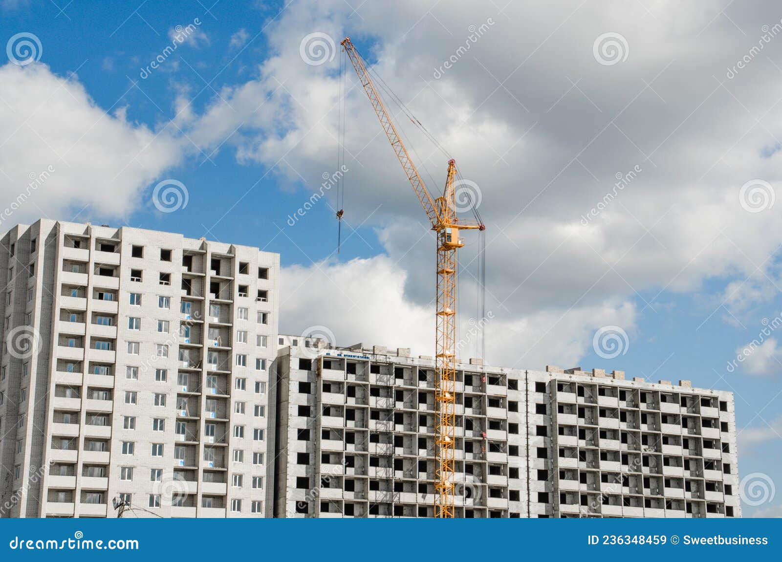 Construction of the New Buildings Stock Image - Image of wall ...