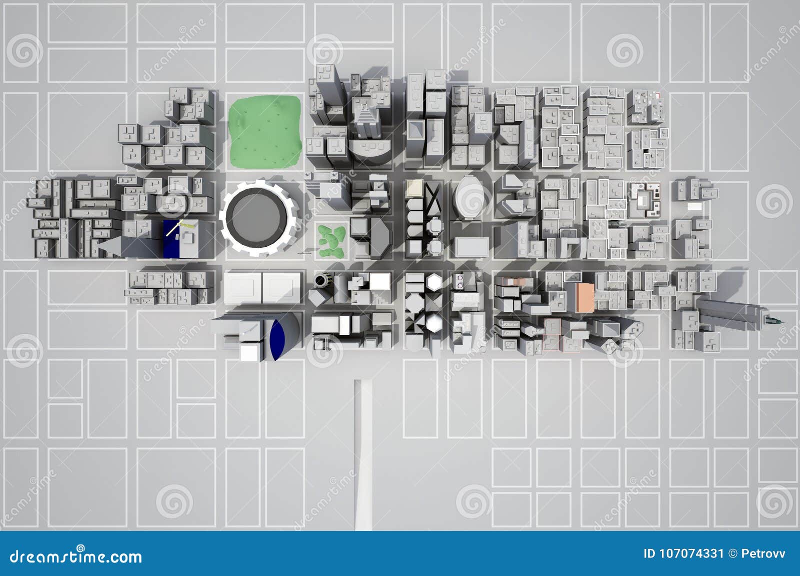 Construction of a New City from Above View Stock Illustration ...