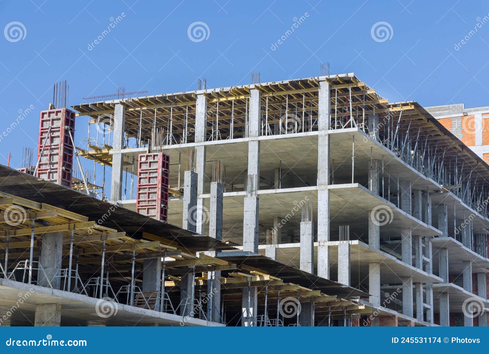 Construction of a New Concrete Skyscraper of Building Construction ...