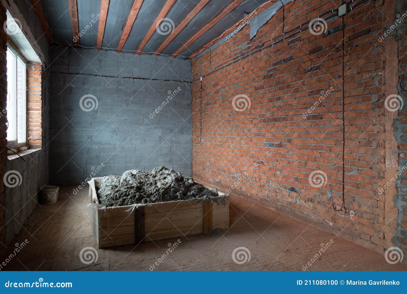 Construction of a New Cottage. Construction Mix for Interior Decoration ...