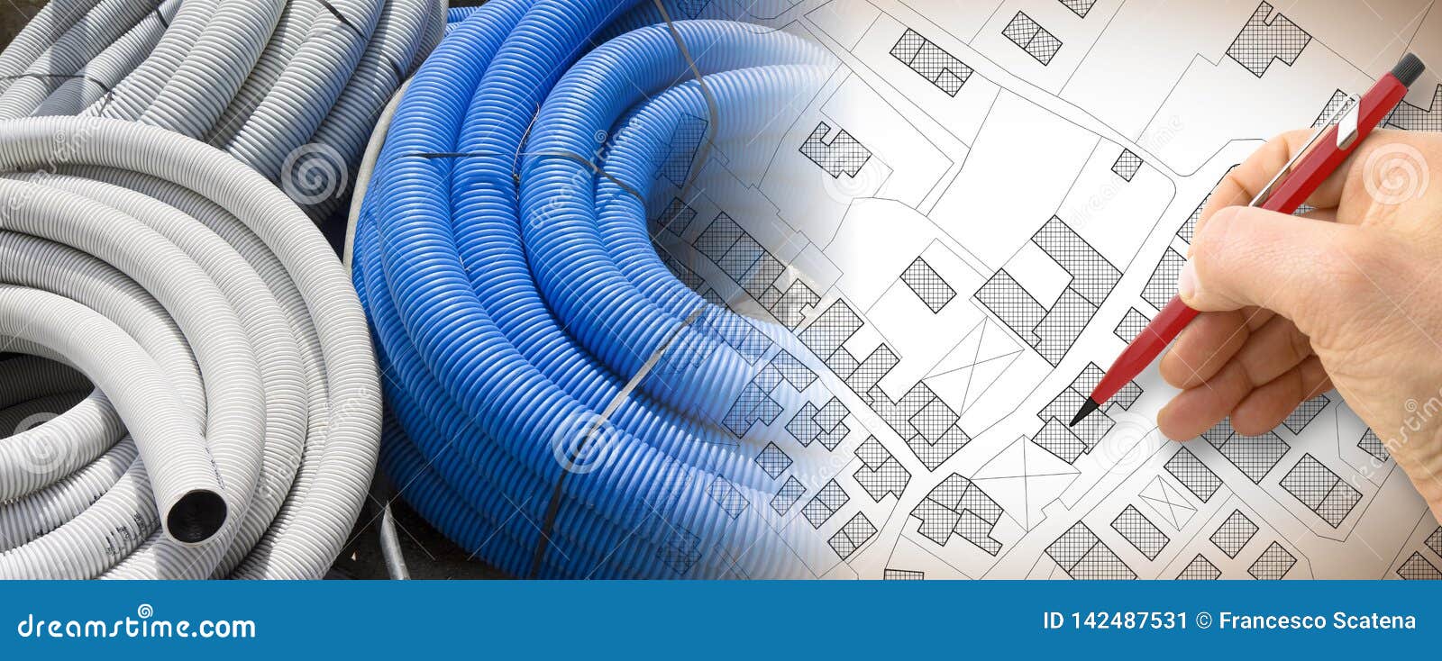 PVC Pipe For Wiring Or Conveying Water Into The Building Installed On ...