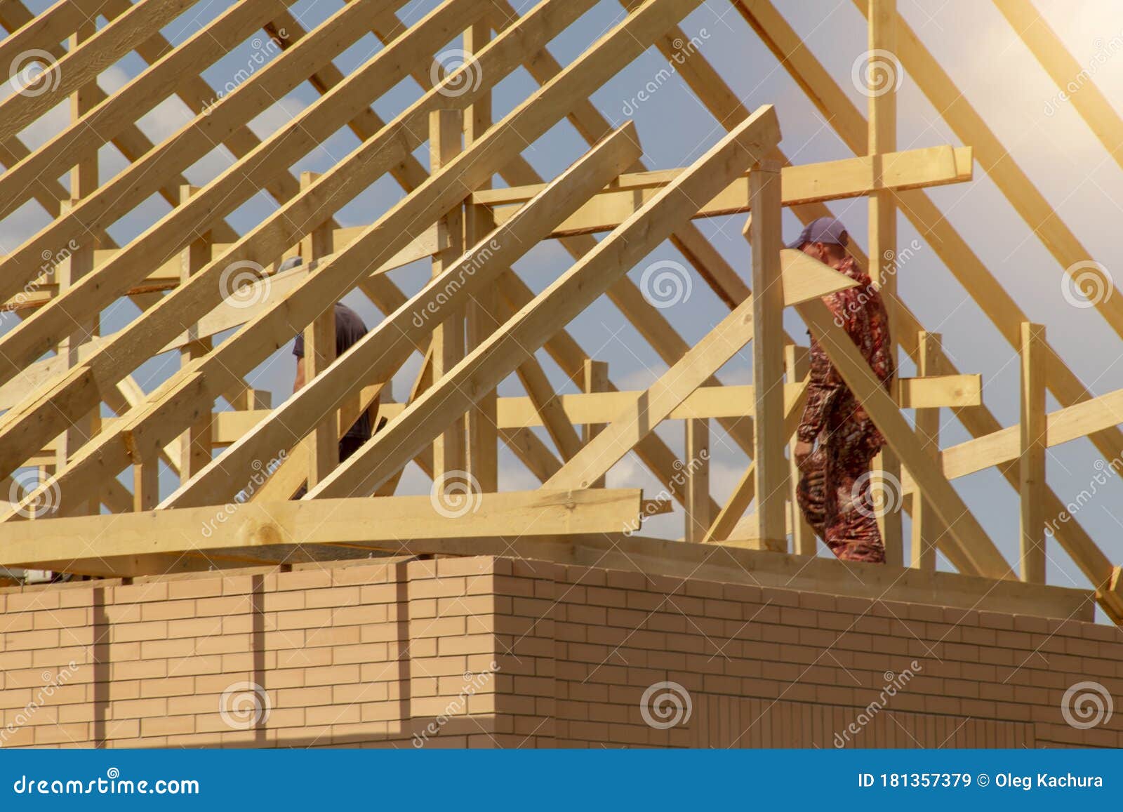 Construction of a New European-style House Stock Image - Image of ...