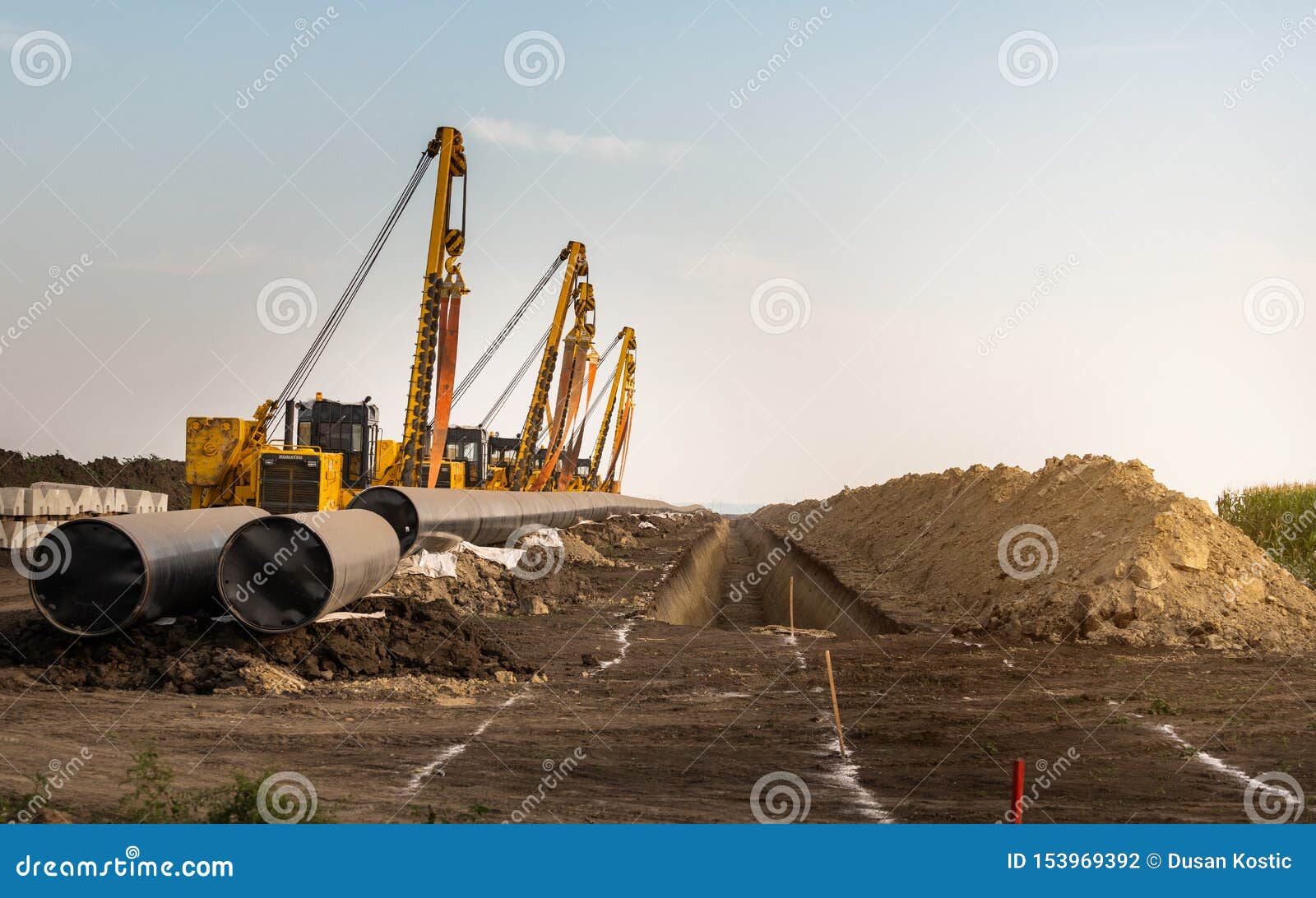 Construction of a New Gas Pipeline Stock Photo - Image of ditch, frame ...