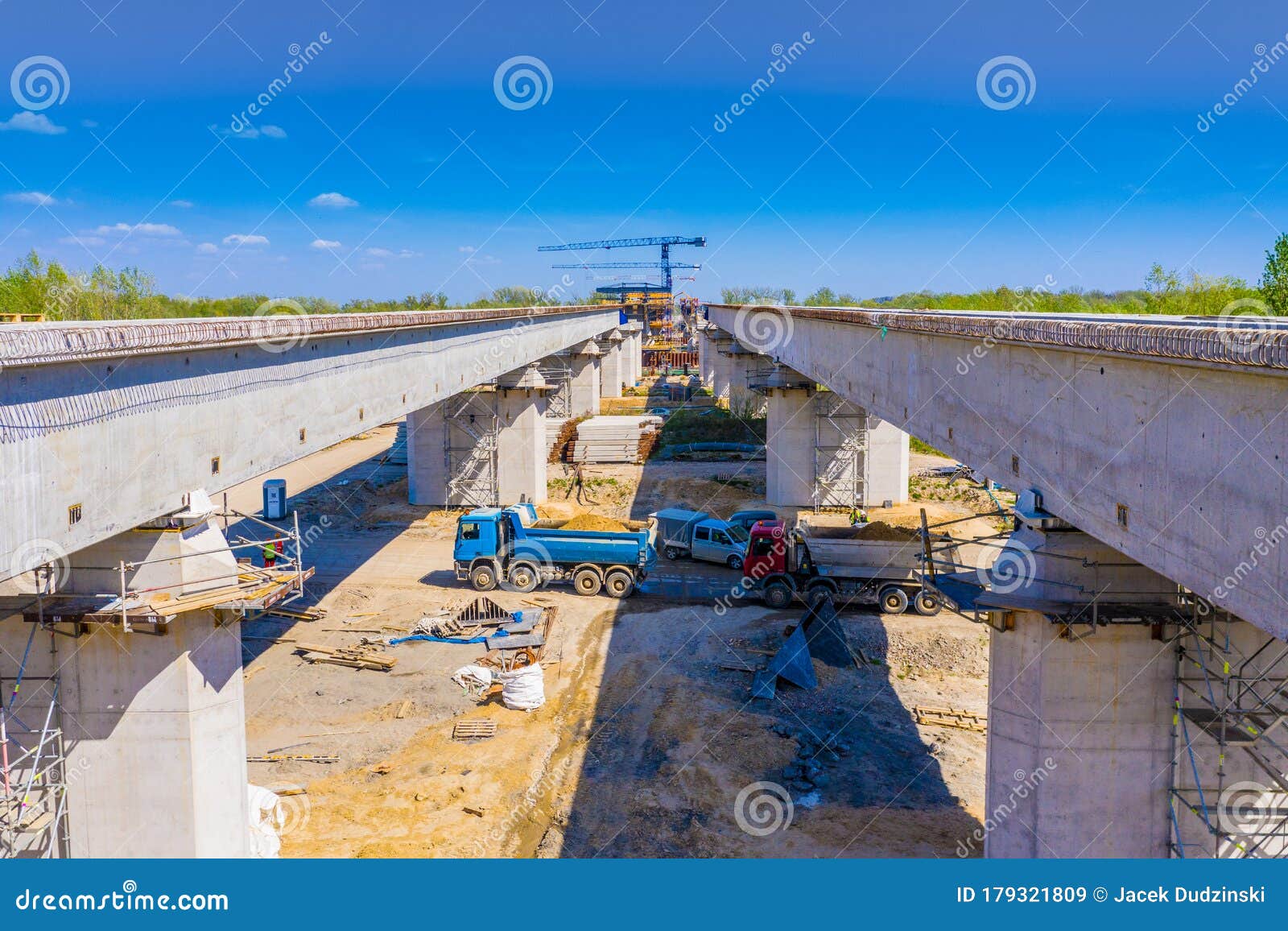 Construction of a New Highway. Aerial View Stock Image - Image of clear ...