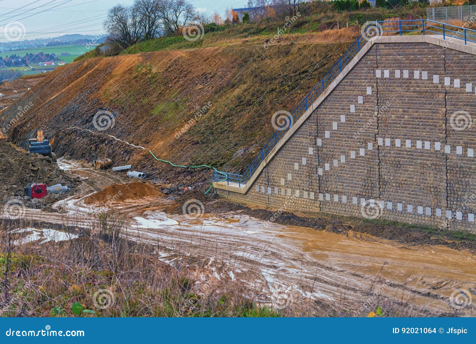 Construction of a New Highway Stock Photo - Image of obstruction ...