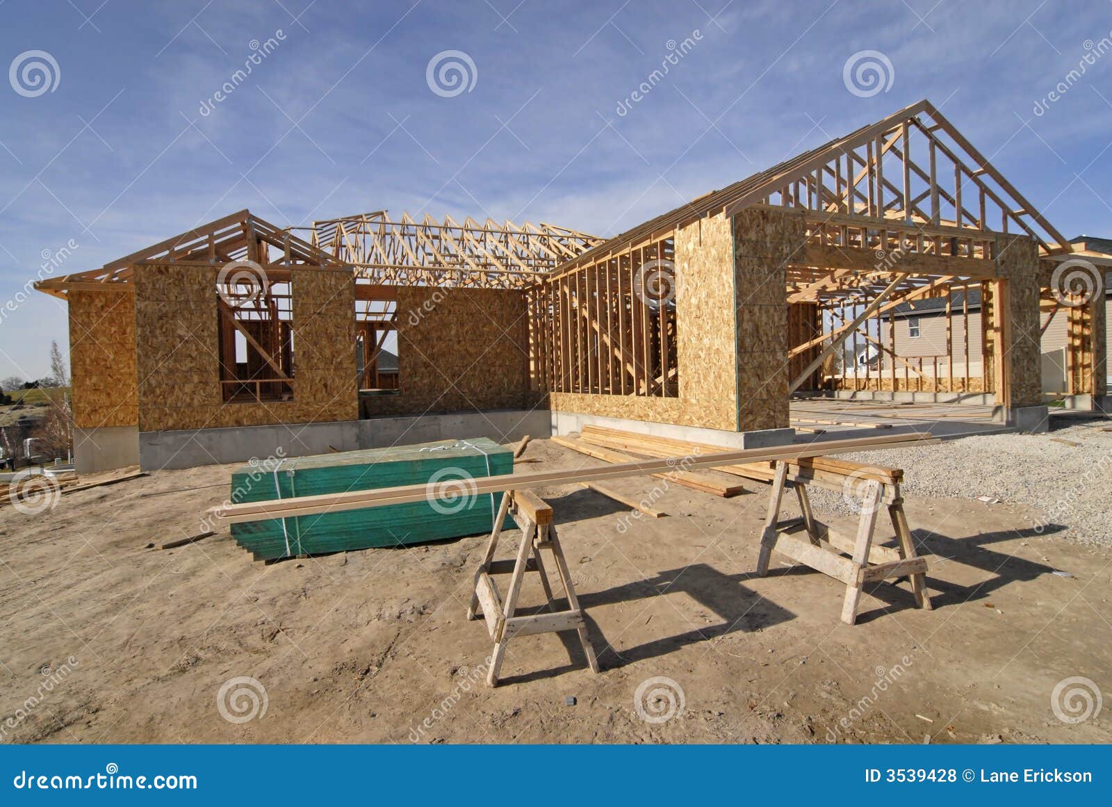 Construction of New Home stock photo. Image of wood, stack - 3539428