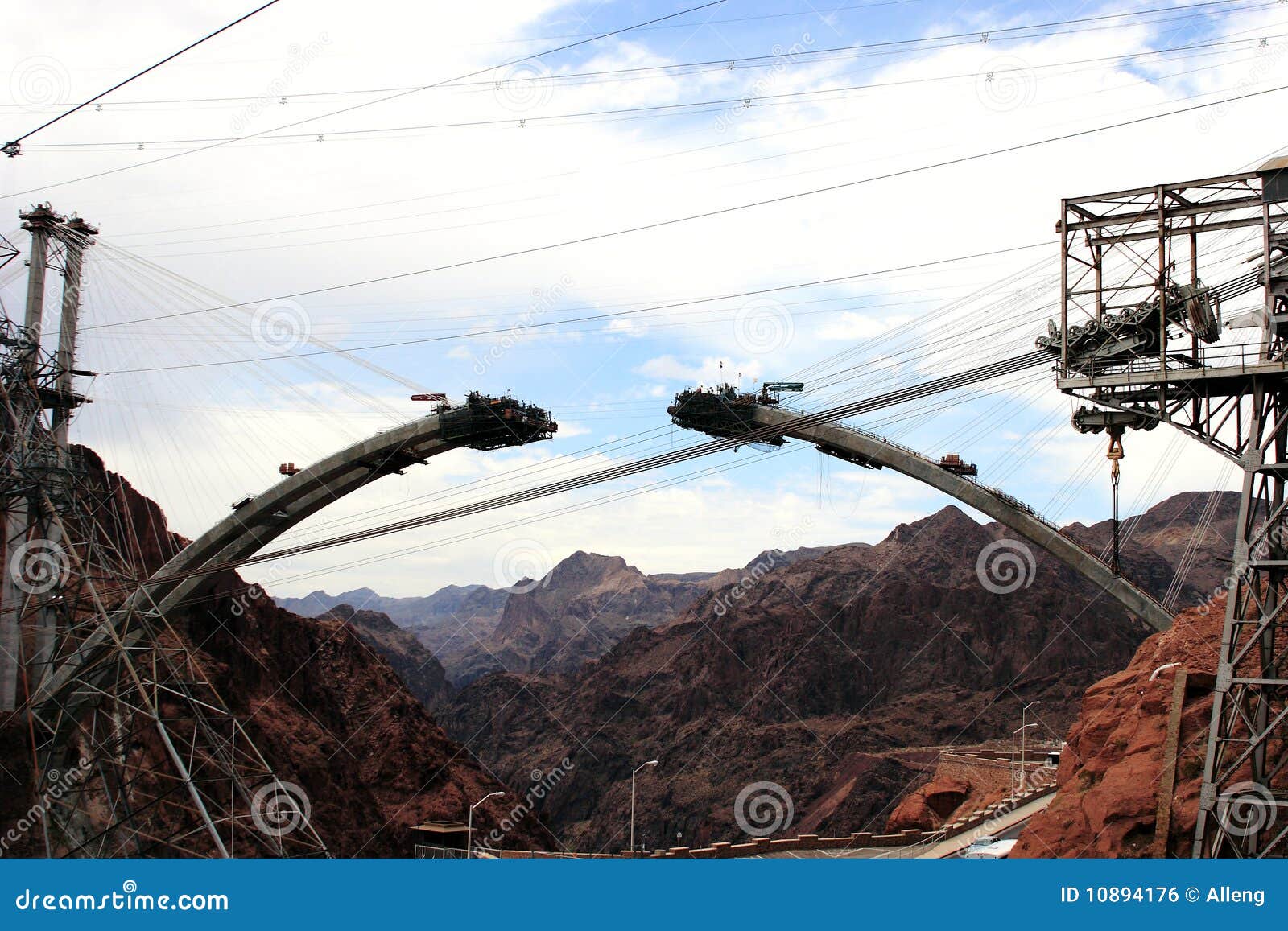 Construction of New Hoover Dam Bridge Bypass Stock Photo - Image of ...