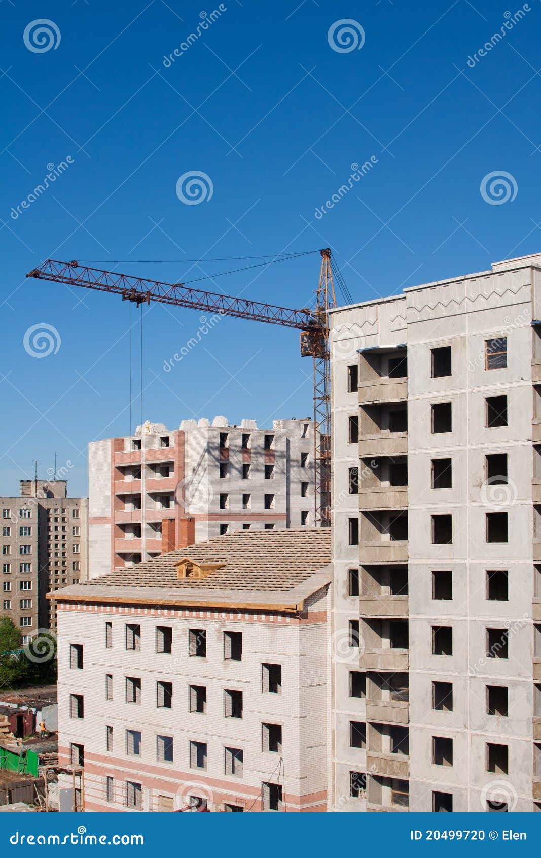 Construction of the New Houses Stock Photo - Image of summer, russia ...