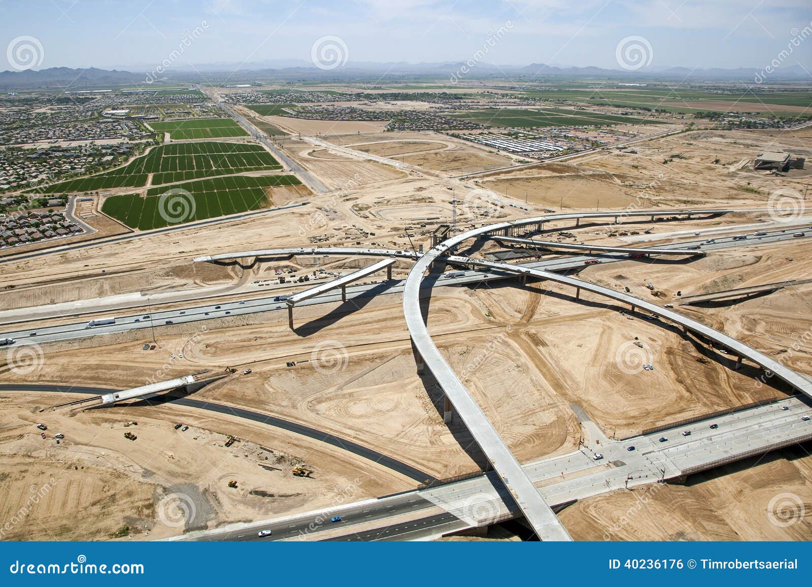 Construction of New Interchange Stock Photo - Image of cement, aerial ...