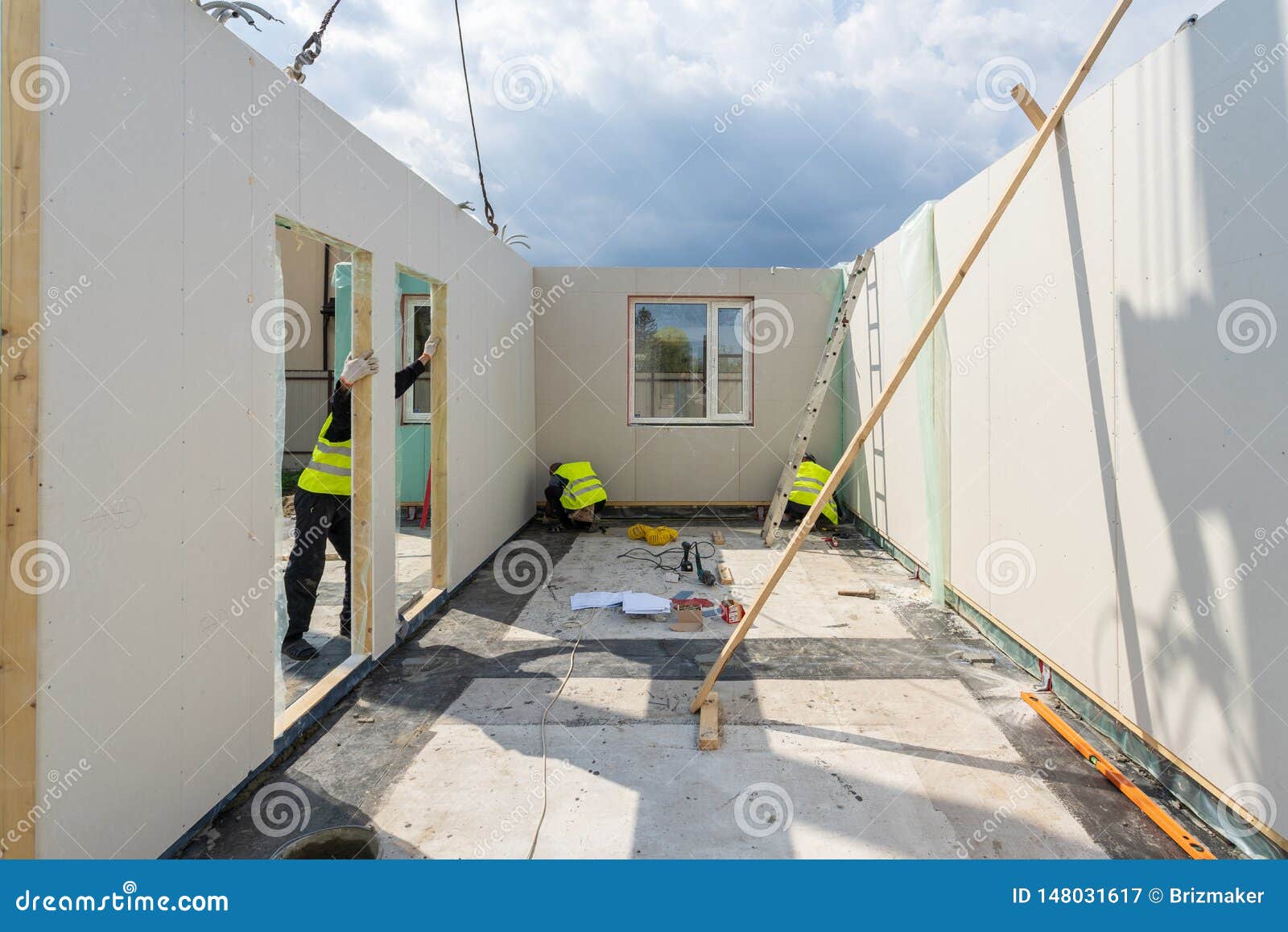 Construction of New and Modern Modular House Stock Image - Image of ...