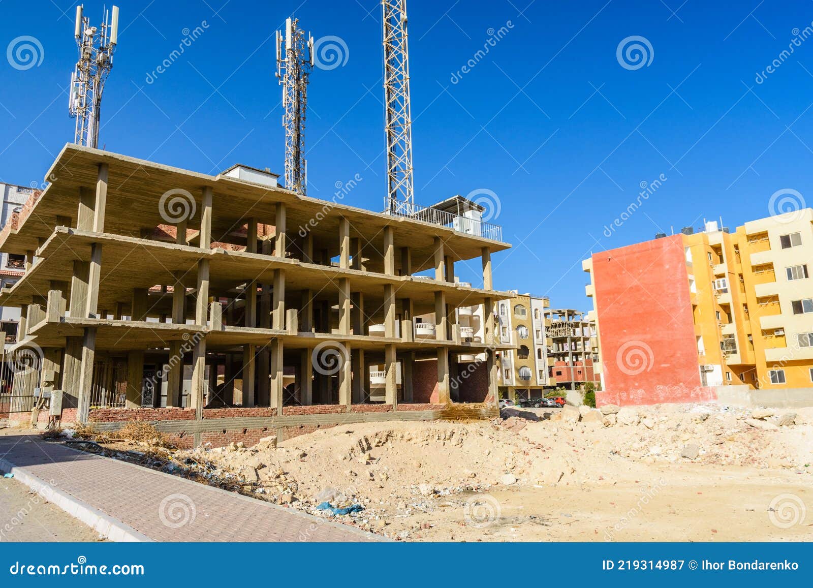 Construction of the New Modern Residential Building in Hurghada, Egypt ...