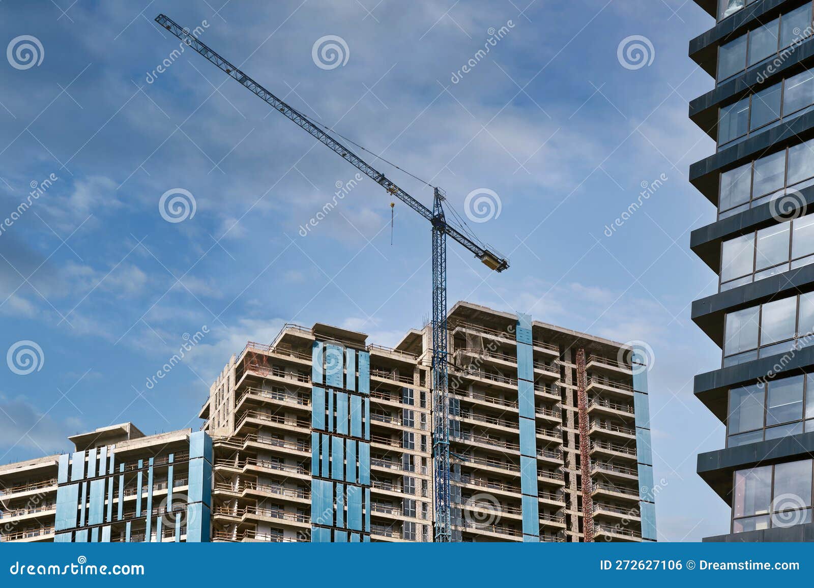 Construction of a New Modern Residential Complex. Against the Backdrop ...