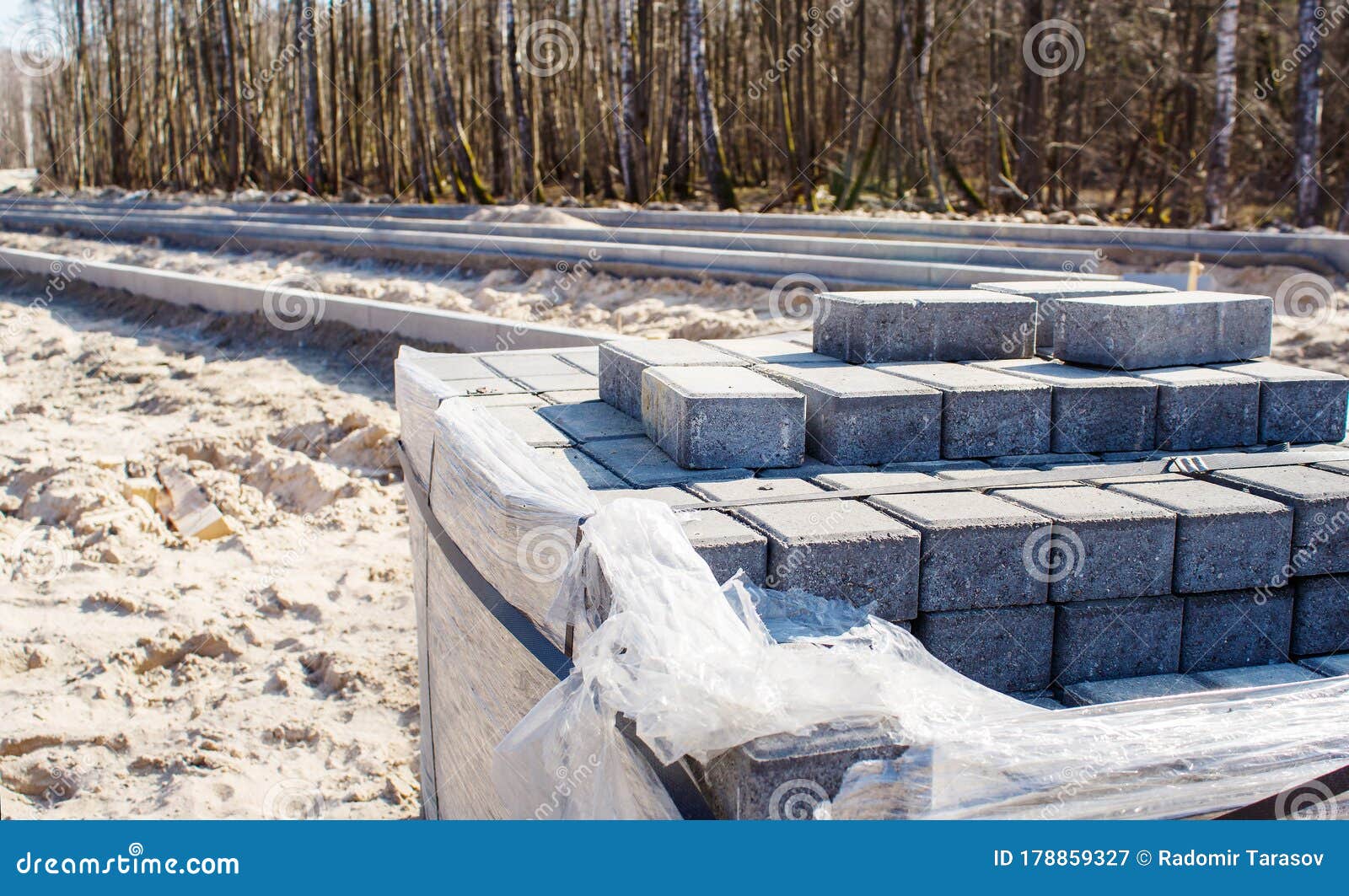 Construction of a New Modern Road Stock Image - Image of business, site ...