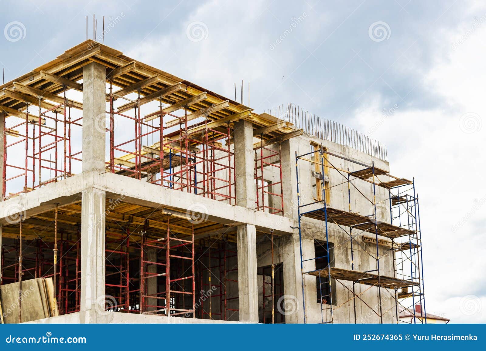 Construction of a New Monolithic Reinforced Concrete House. Formwork ...