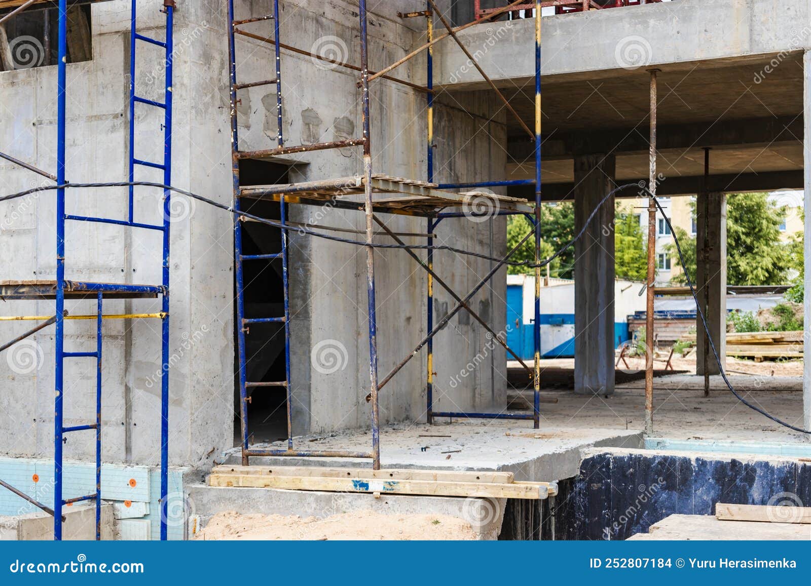 Construction of a New Monolithic Reinforced Concrete House. Formwork ...