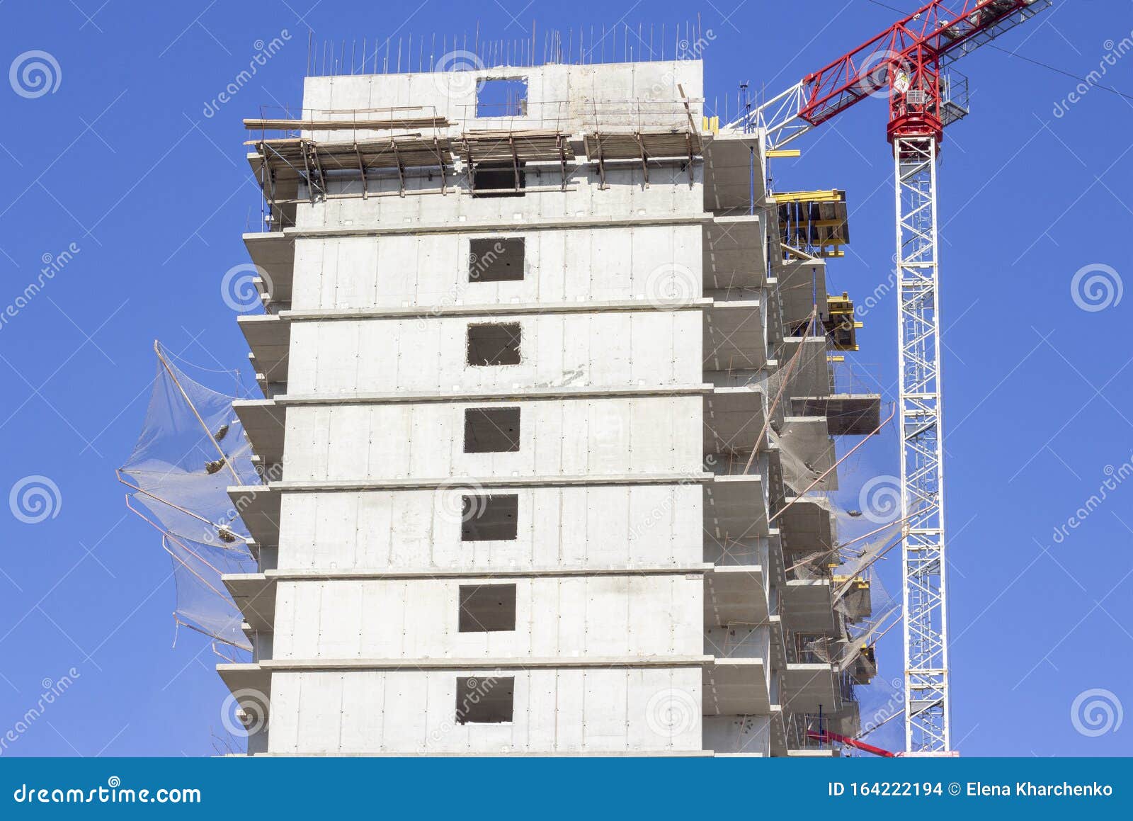 Construction of a New Multi Storey Building. between the Floors Extends ...