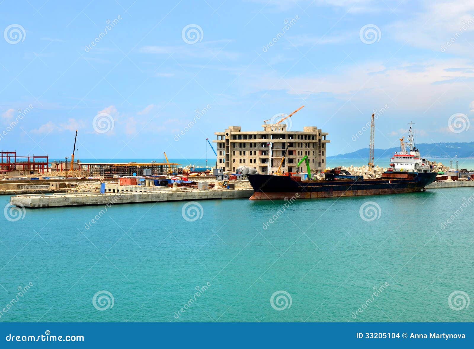 Construction of a New Pier and Port Infrastructure Stock Photo - Image ...