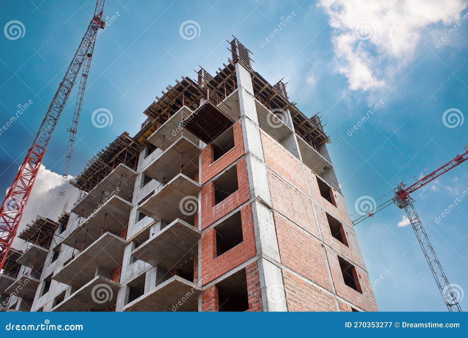 Construction of New Residential Monolith Building Stock Image - Image ...