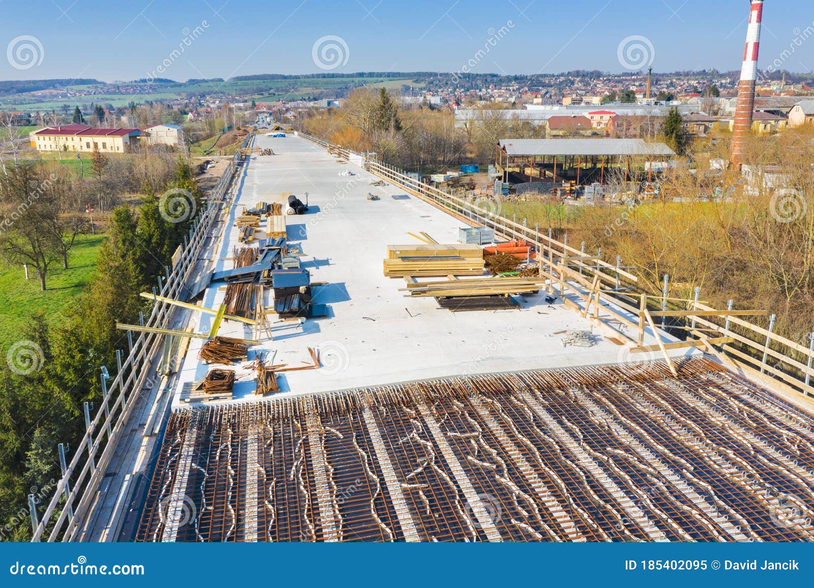 Construction of the New Road Bridge. Concrete Layer with Material from ...