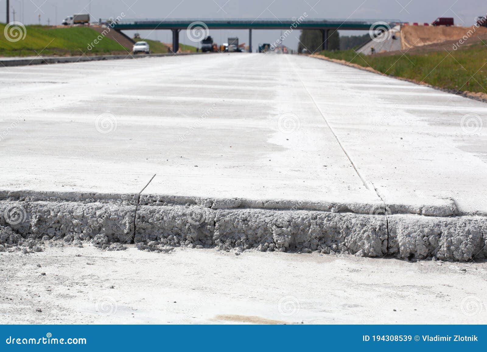 Construction of a New Road from Concrete Stock Image - Image of ...