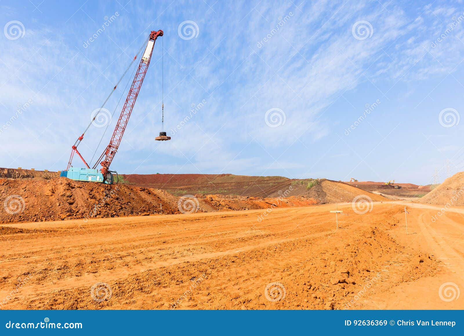 Construction New Road Earthworks Landscape Stock Image - Image of ...