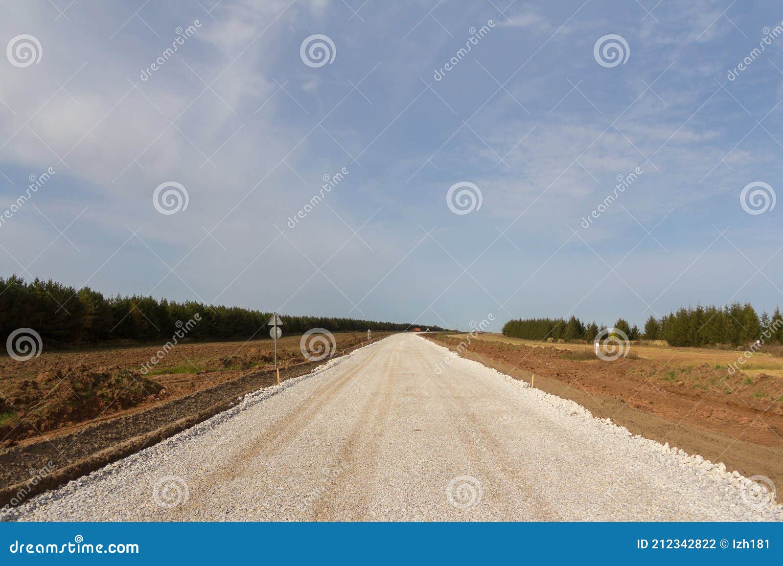 Construction of a New Road. Construction Stage. Road Pavement Layers ...