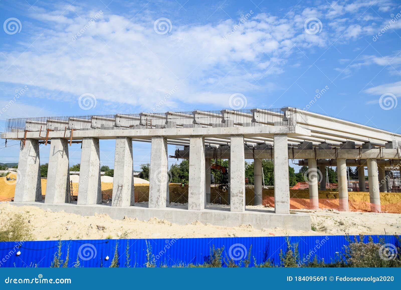 Construction of New Road and Transport Interchange. Work on Reinforced ...