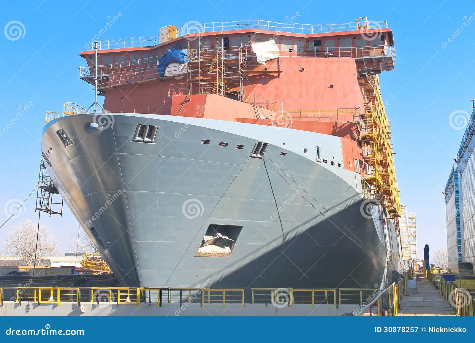 The Construction of a New Ship Stock Image - Image of hull, nautical ...