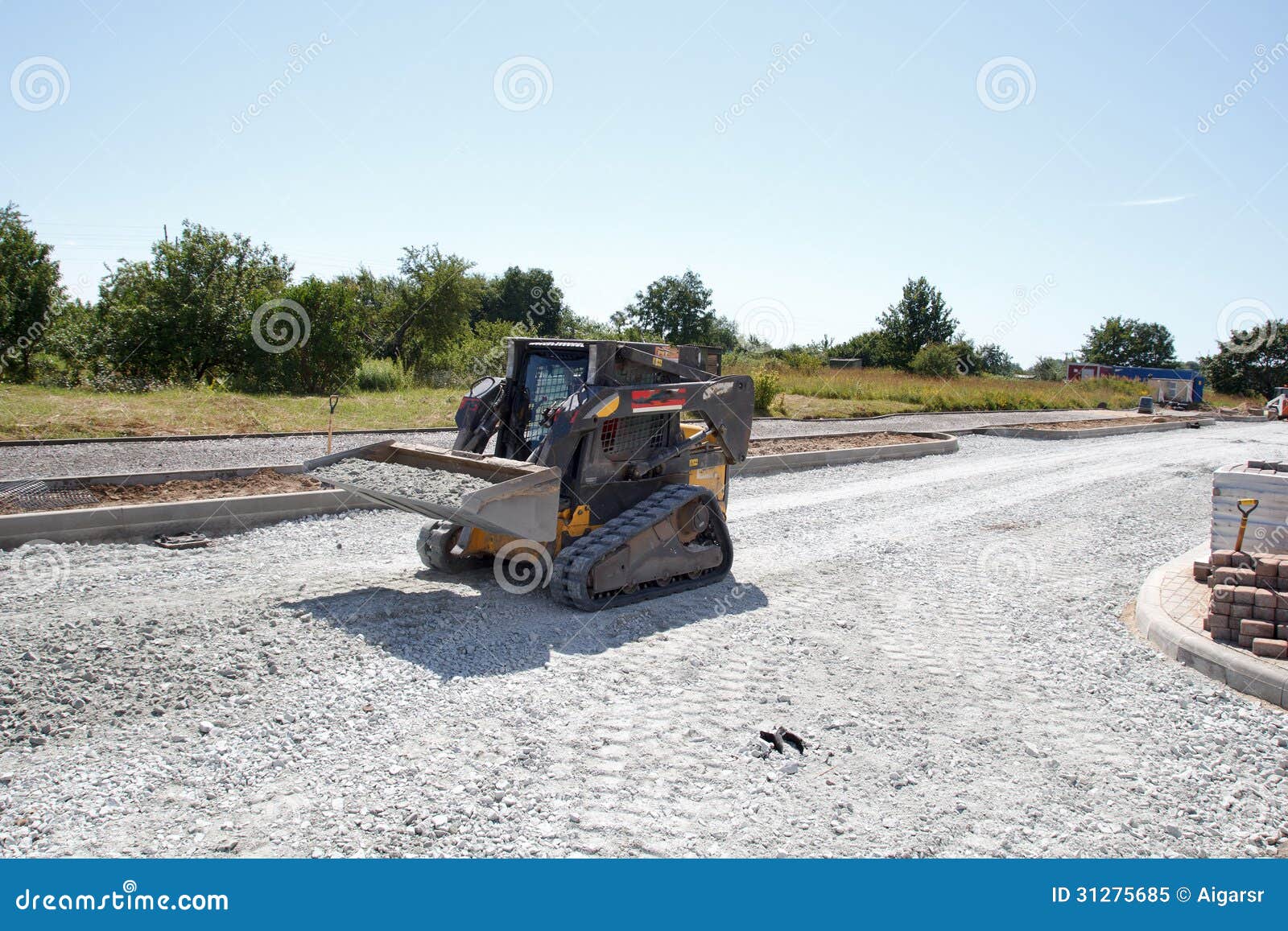 Construction of a New Street Stock Image - Image of asphalt, paving ...