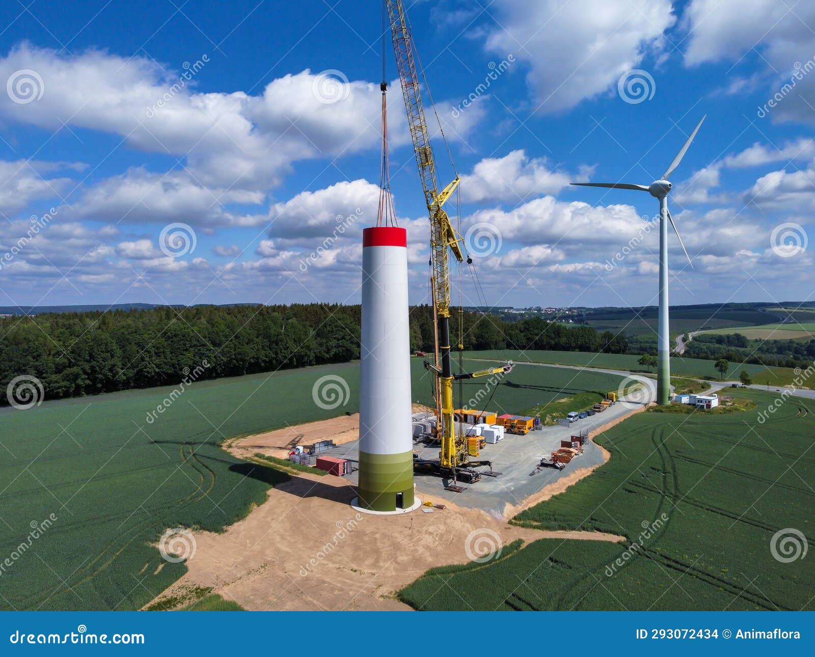Construction of a New Wind Turbine Stock Photo - Image of investment ...